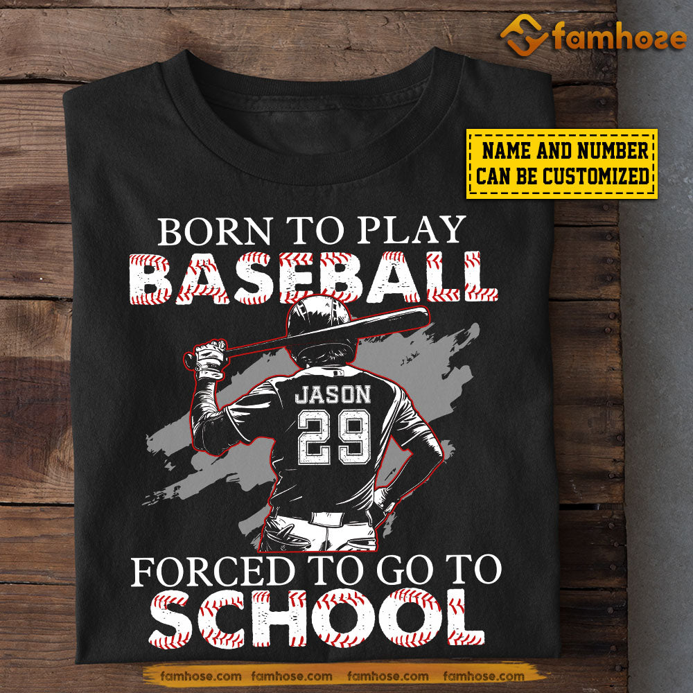 Personalized Funny Back To School Baseball Boy T-shirt, Born To Play B ...