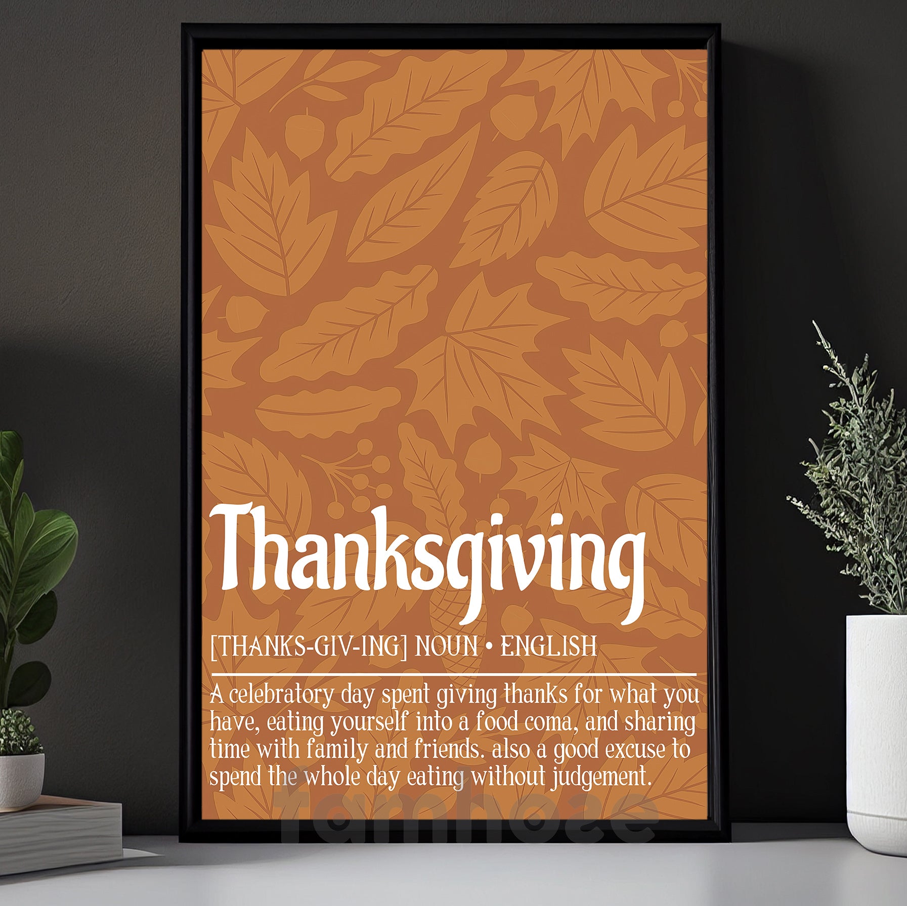 Vintage Thanksgiving Canvas Painting, Thanksgiving Is A Noun Wall Art ...