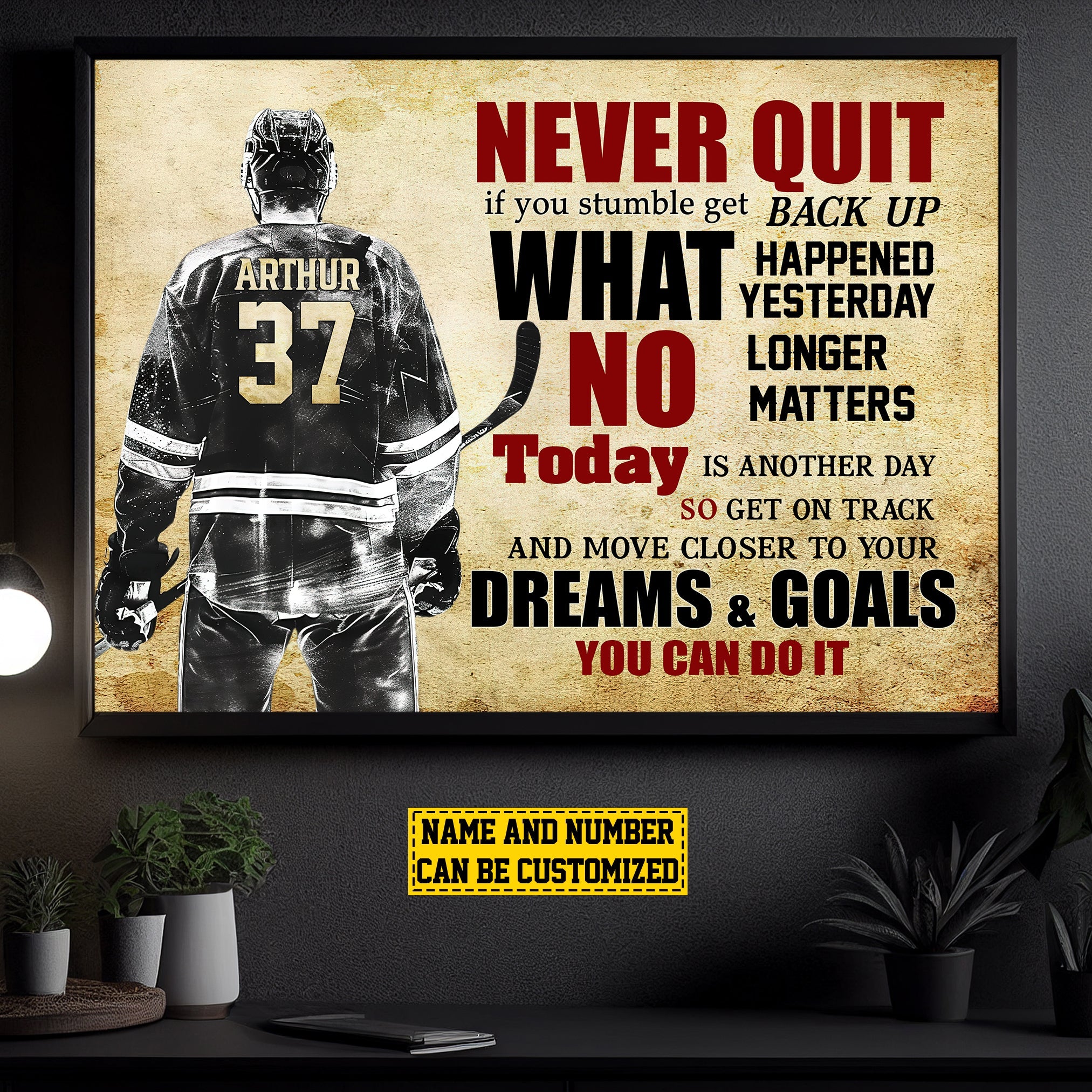Personalized Motivational Hockey Canvas Painting, Move Closer To Your ...