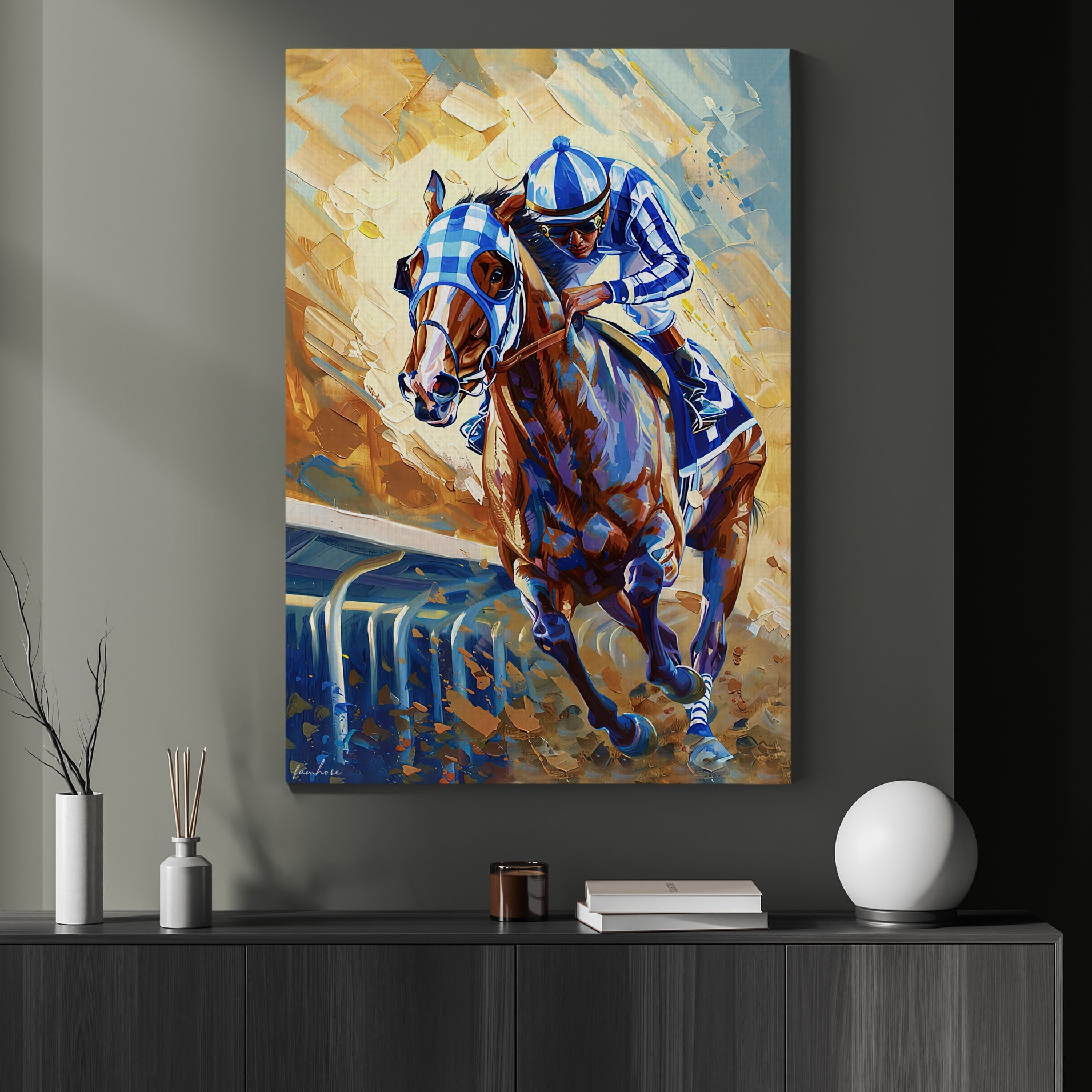 Secretariat Canvas Painting, The Rider Of Secretariat, Jockey Wall Art ...