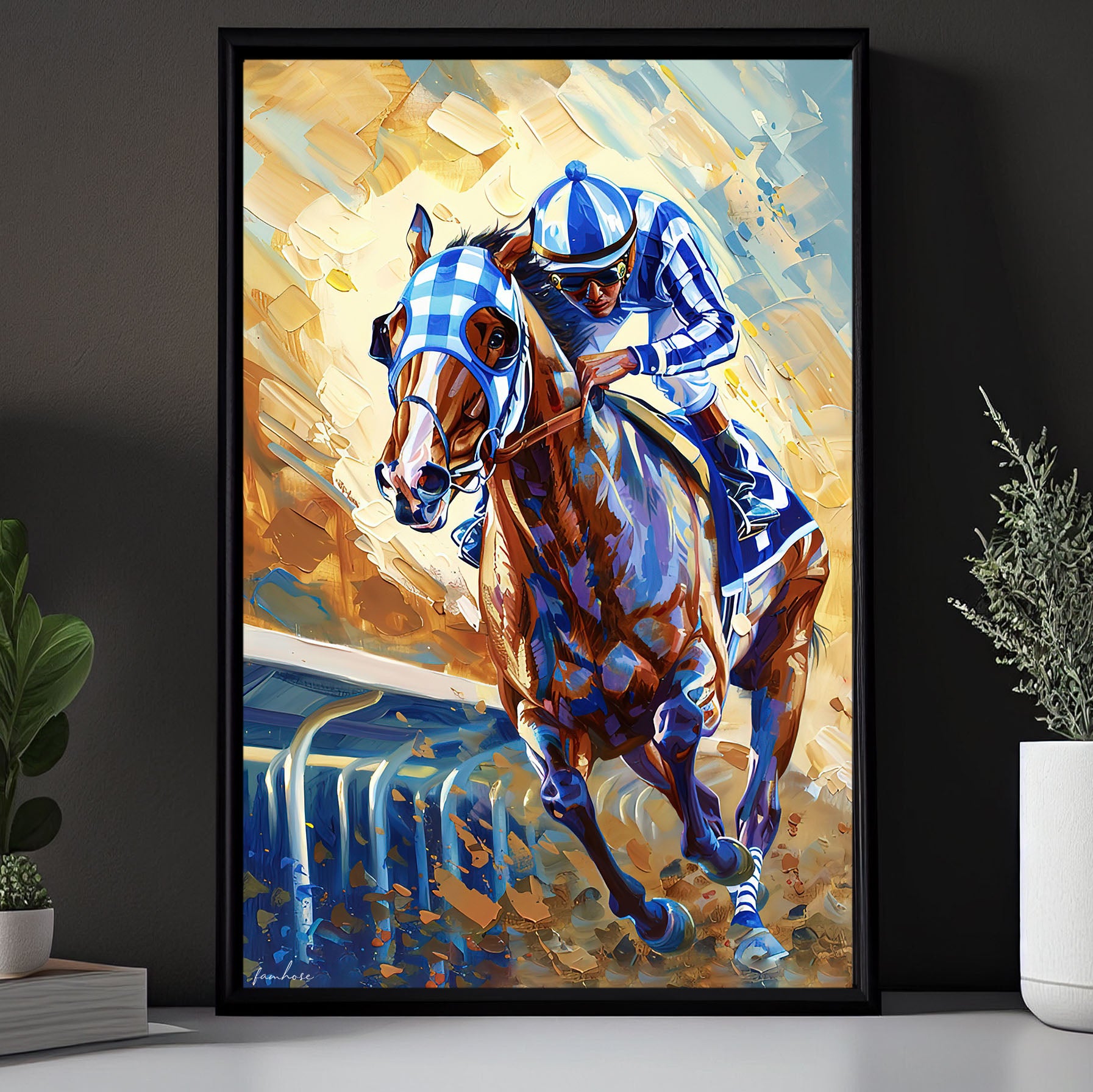 Secretariat Canvas Painting, The Rider Of Secretariat, Jockey Wall Art ...
