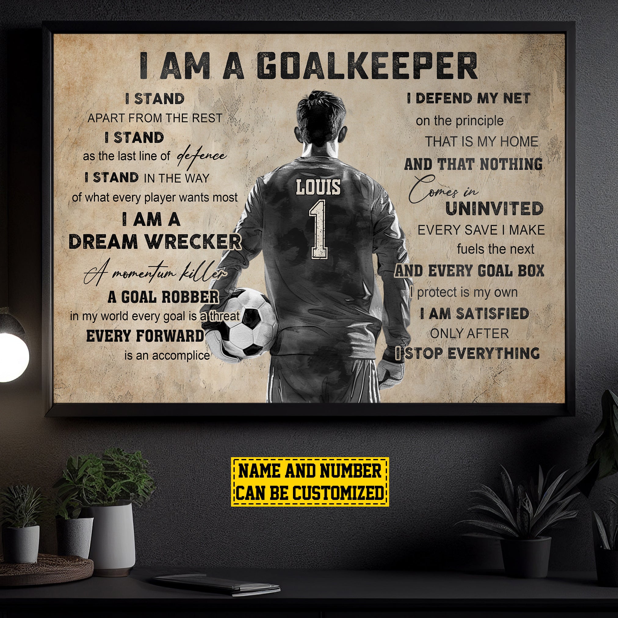 Personalized Goalkeeper Canvas Painting, I Am A Goalkeeper, Sports Quo ...