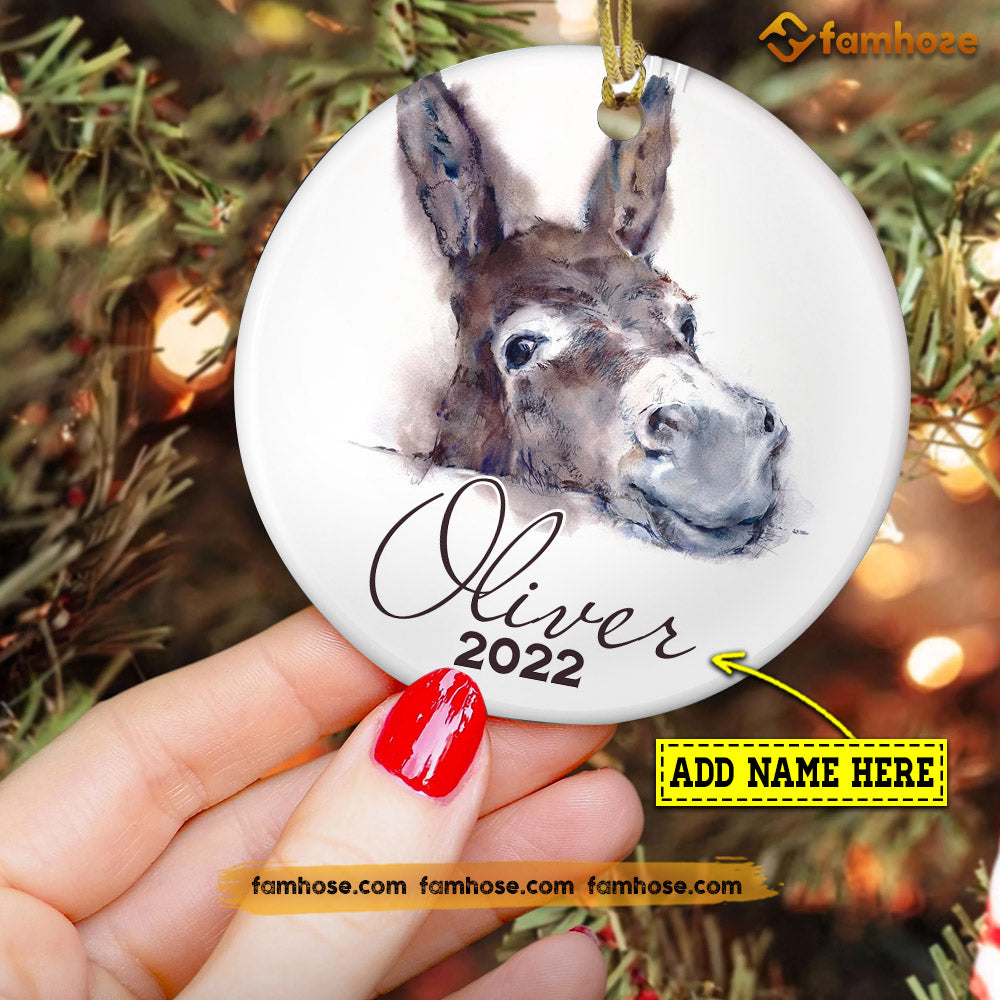 Christmas Donkey Ornament, Cute Donkey Alone Gift For Donkey Lovers, P ...