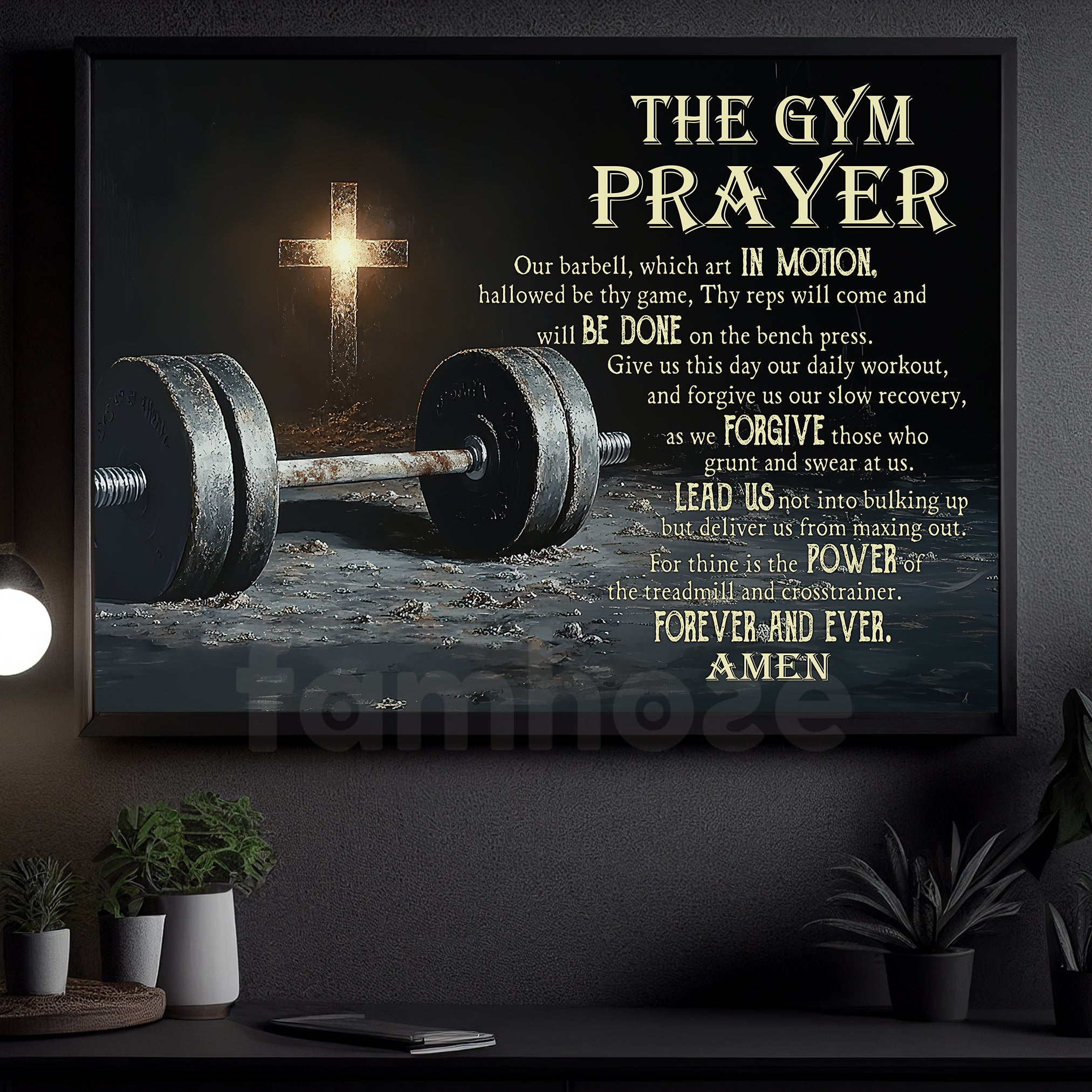 Motivational Gym Canvas Painting, The Gym Prayer Wall Art Decor, Xmas ...