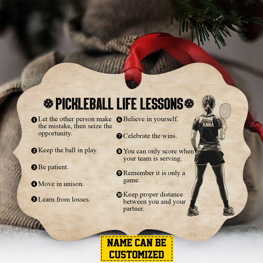 Personalized Pickleball Girl Christmas Ornament, Pickleball Life Lesso ...