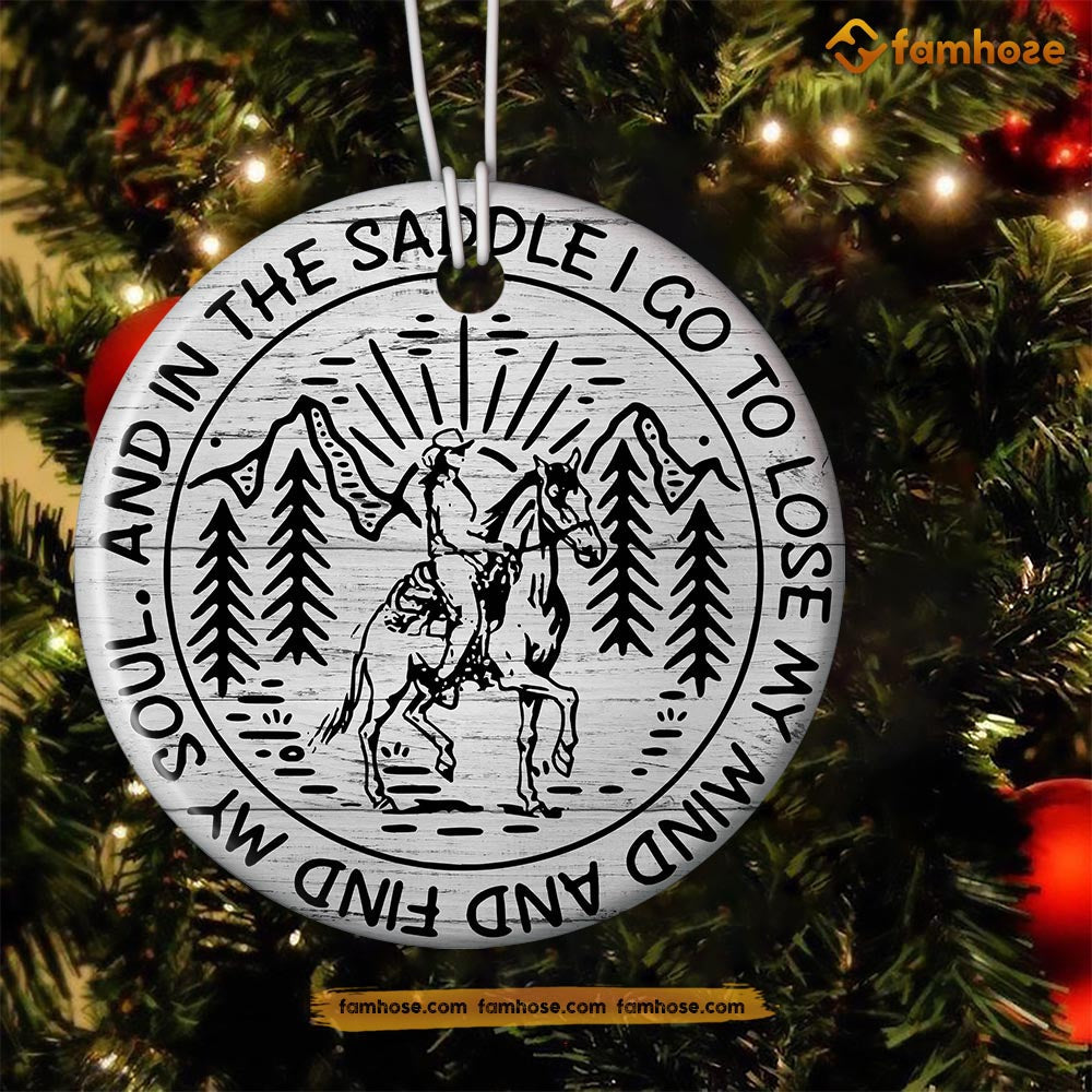 Christmas Horse Riding Ornament, And In The Saddle I Go To Lose My Min ...