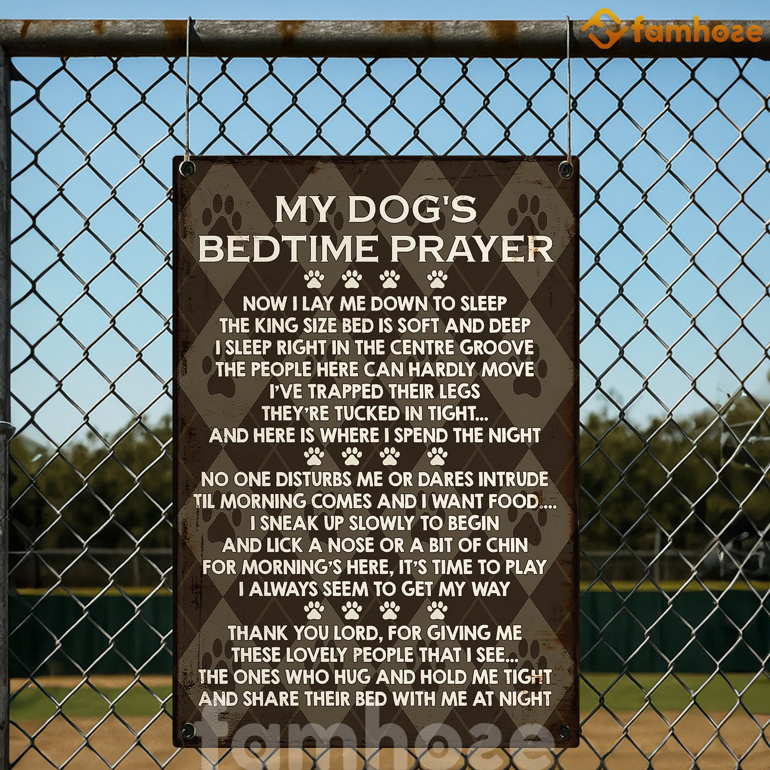 Dog Metal Sign, My Dog's Bedtime Prayer Pet Sign, House Decor Gift For ...