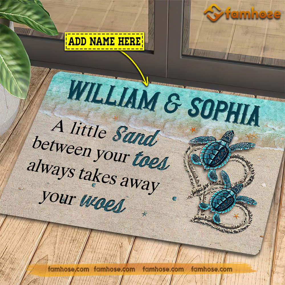 Personalized Turtle Doormat, A Little Sand Between Your Toes Gift For ...