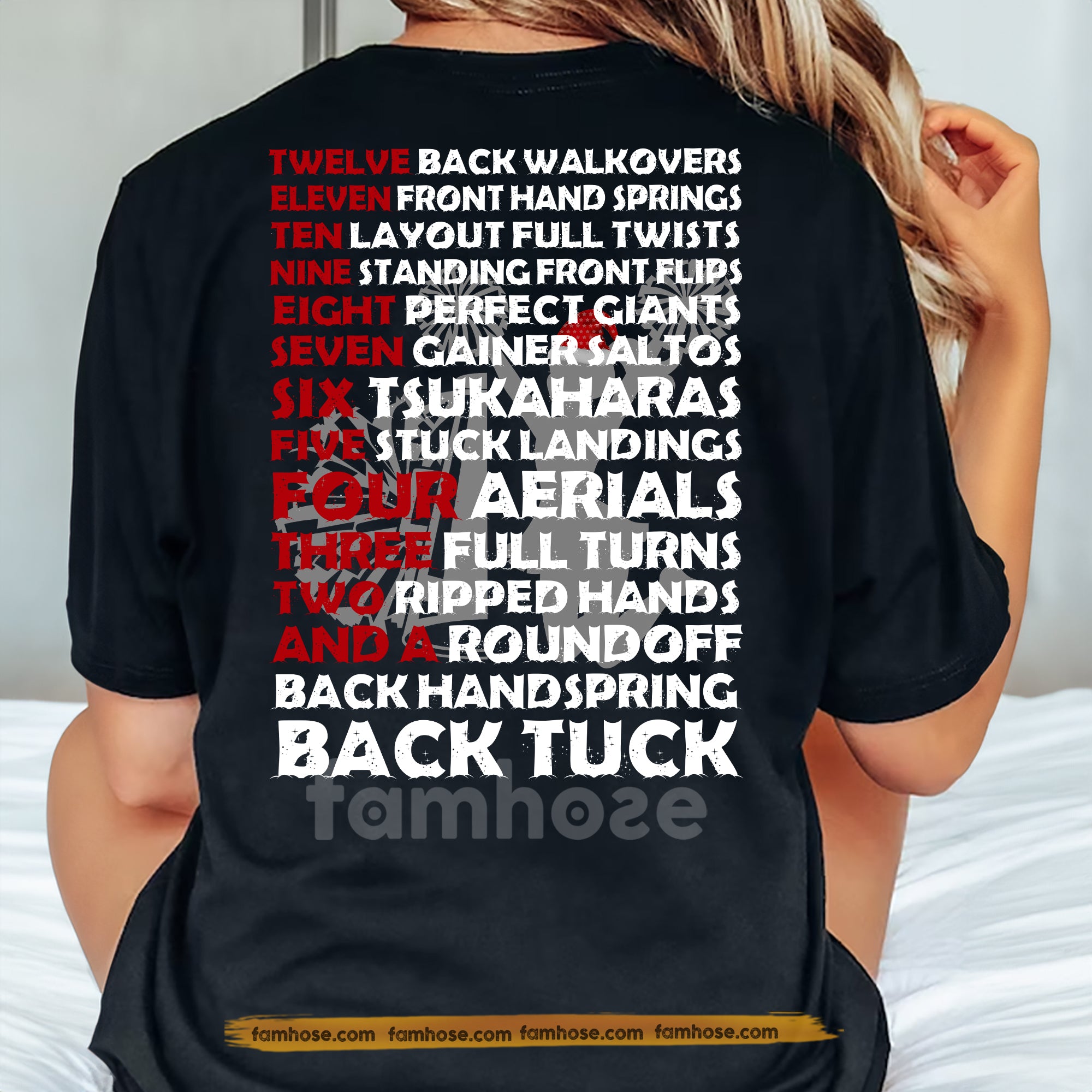 Cheerleading Backside T-shirt, Back Handspring Back Tuck Tees Gift For ...