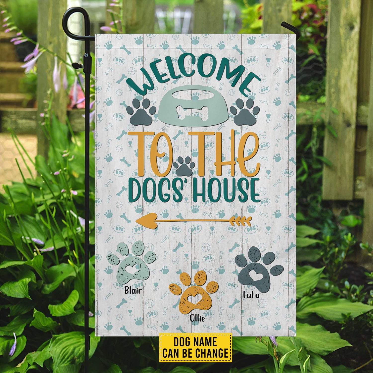 Personalized Dog Flag, Welcome To The Dogs' House Name Can Be Change ...