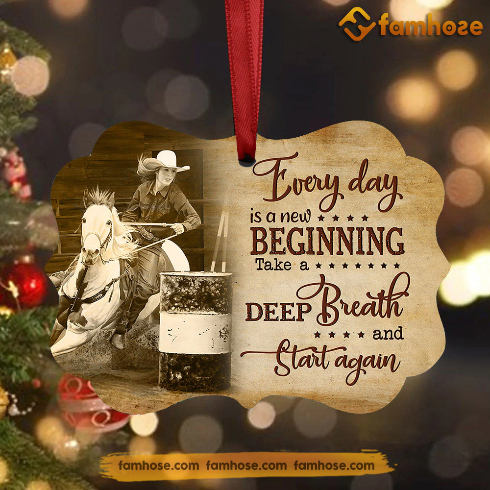 Christmas Barrel Racing Ornament, Everyday Is A New Beginning Gift For ...