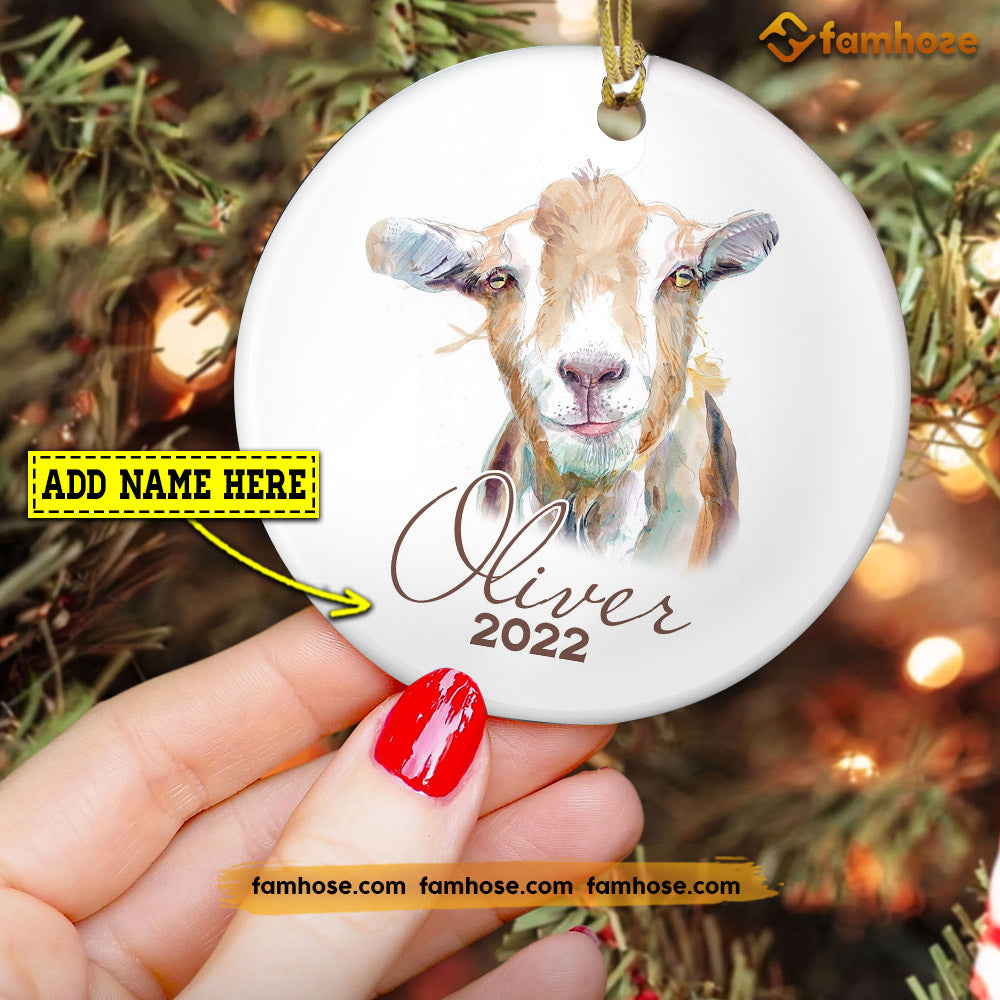 Christmas Goat Ornament, Cute Goat Alone Gift For Goat Lovers, Persona ...
