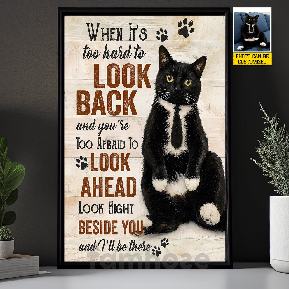 Personalized Cat Canvas Painting, When It's Too Hard To Look Back Wall ...