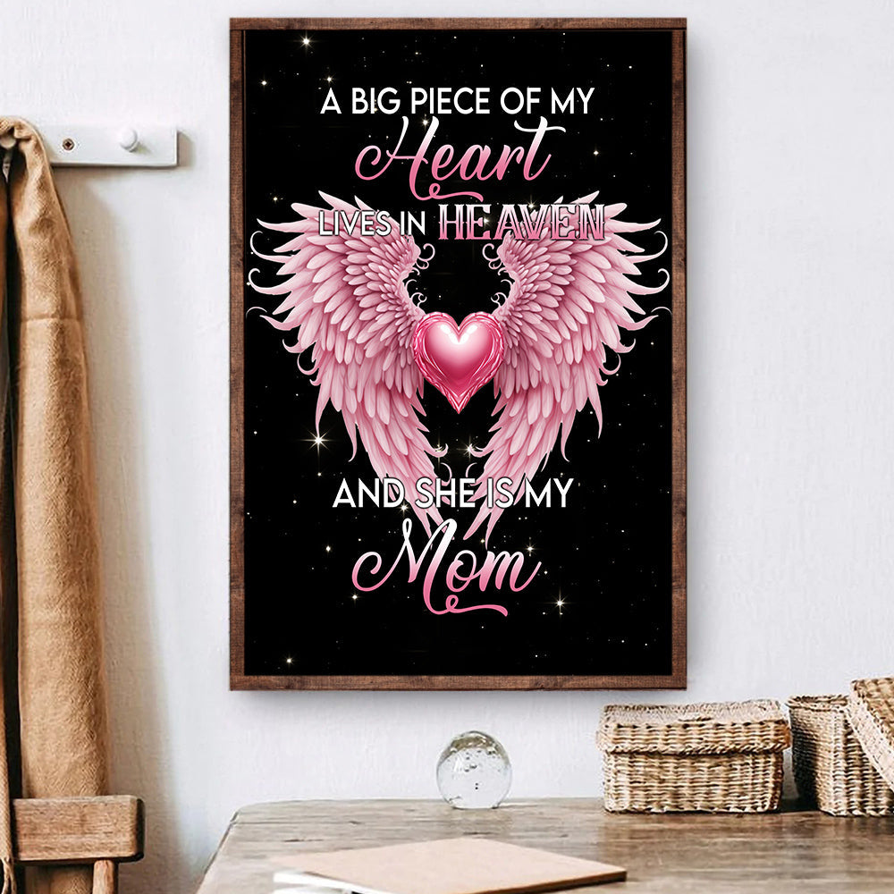 Lives In Heaven She Is My Mom, Memorial Mom Canvas Painting, Inspirati ...