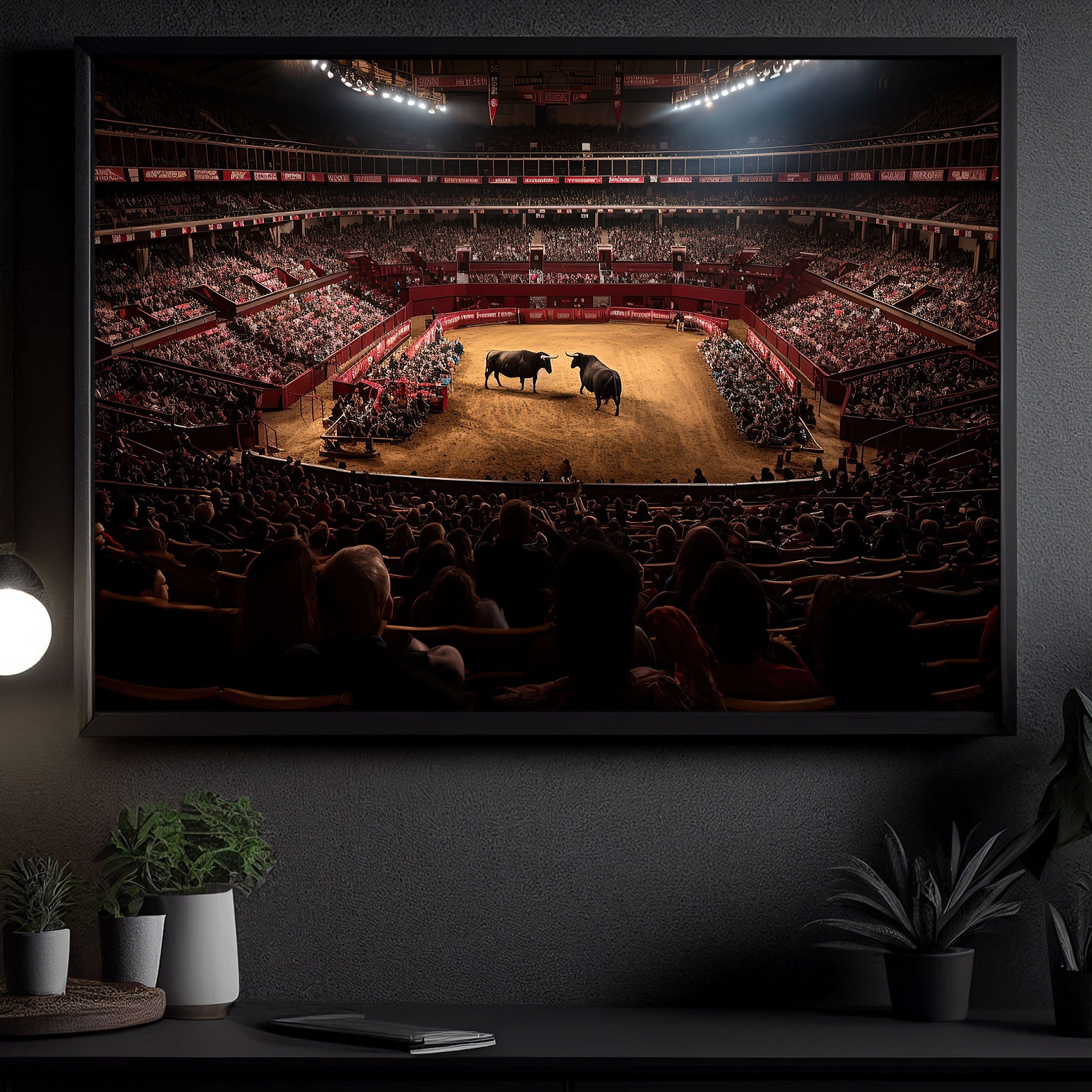 Bull Eye View,The Show Of Bull Riding Canvas Painting, Wall Art Decor ...
