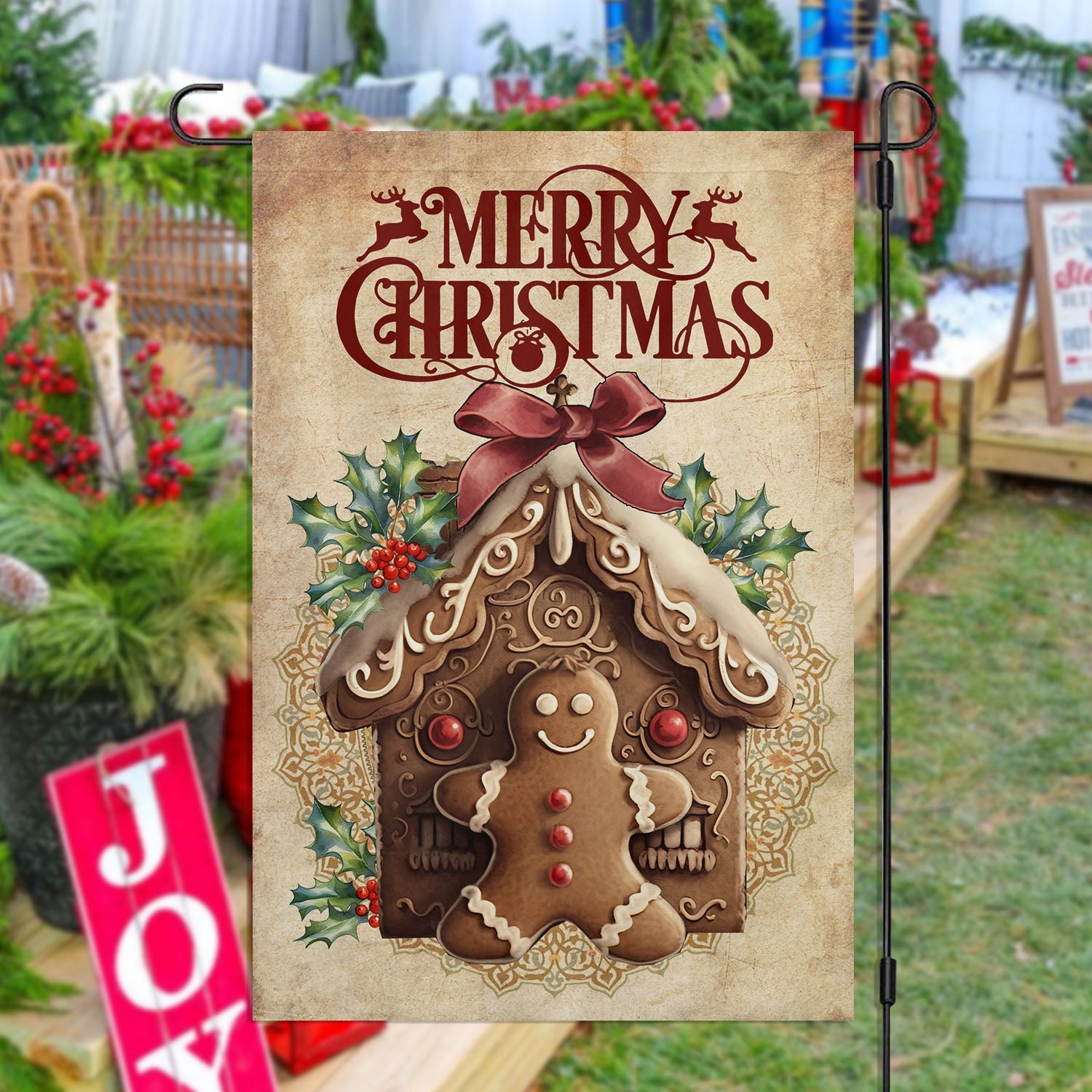 Merry Christmas, Gingerbread Xmas Brighten Garden Flag & House Flag, C ...
