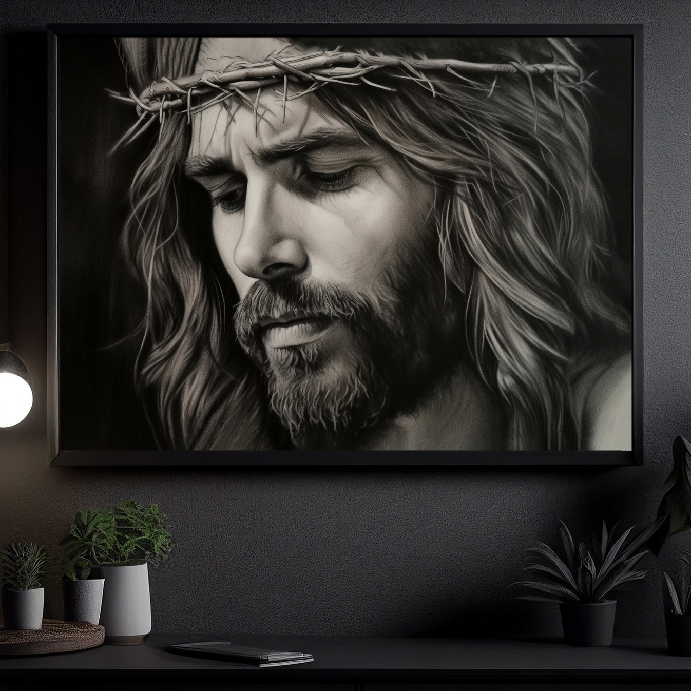 Jesus Face Portrait, Jesus Canvas Painting, Religious Wall Art Decor ...