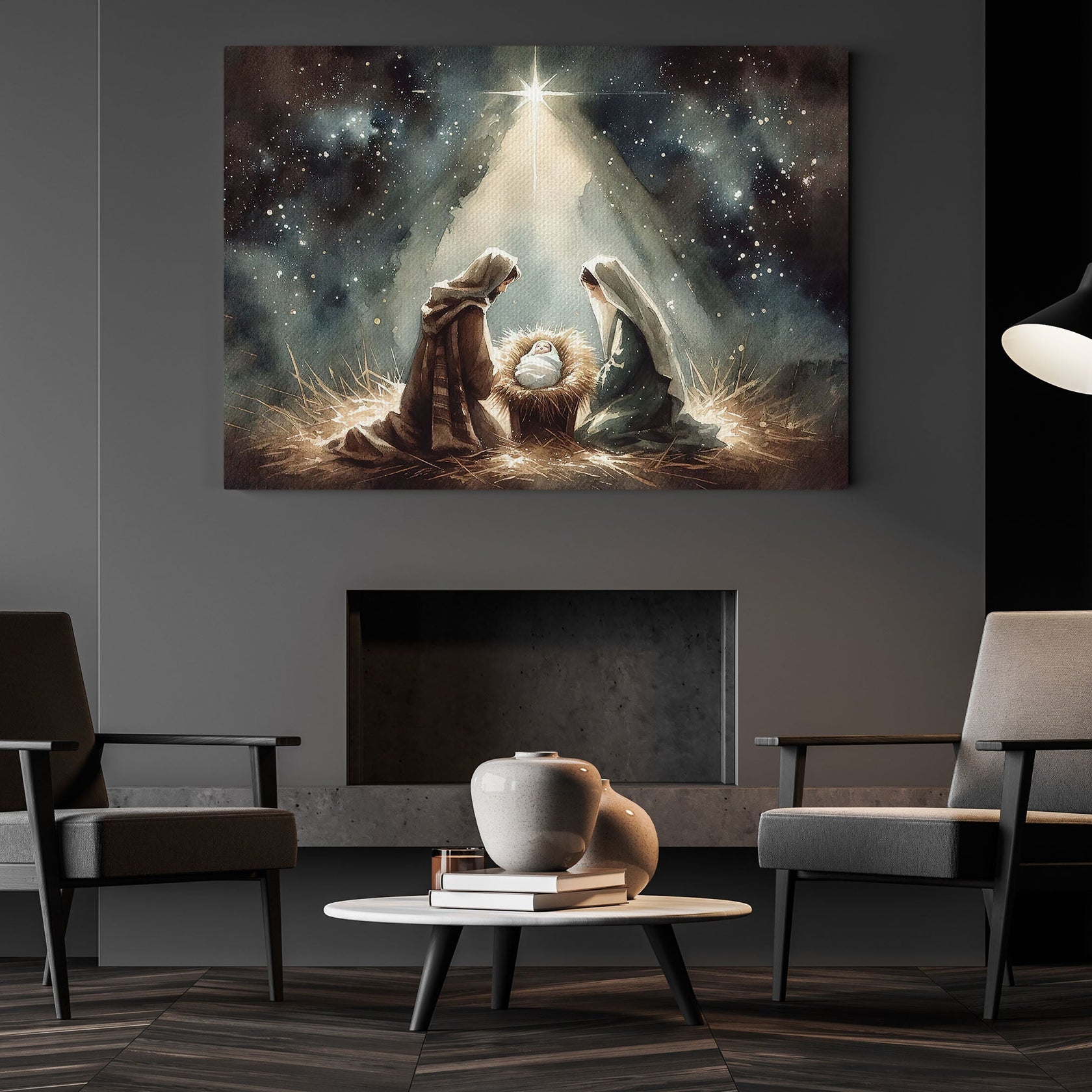 Holy Family The Birth Of Hope, Nativity Christmas Canvas Painting, Xma ...