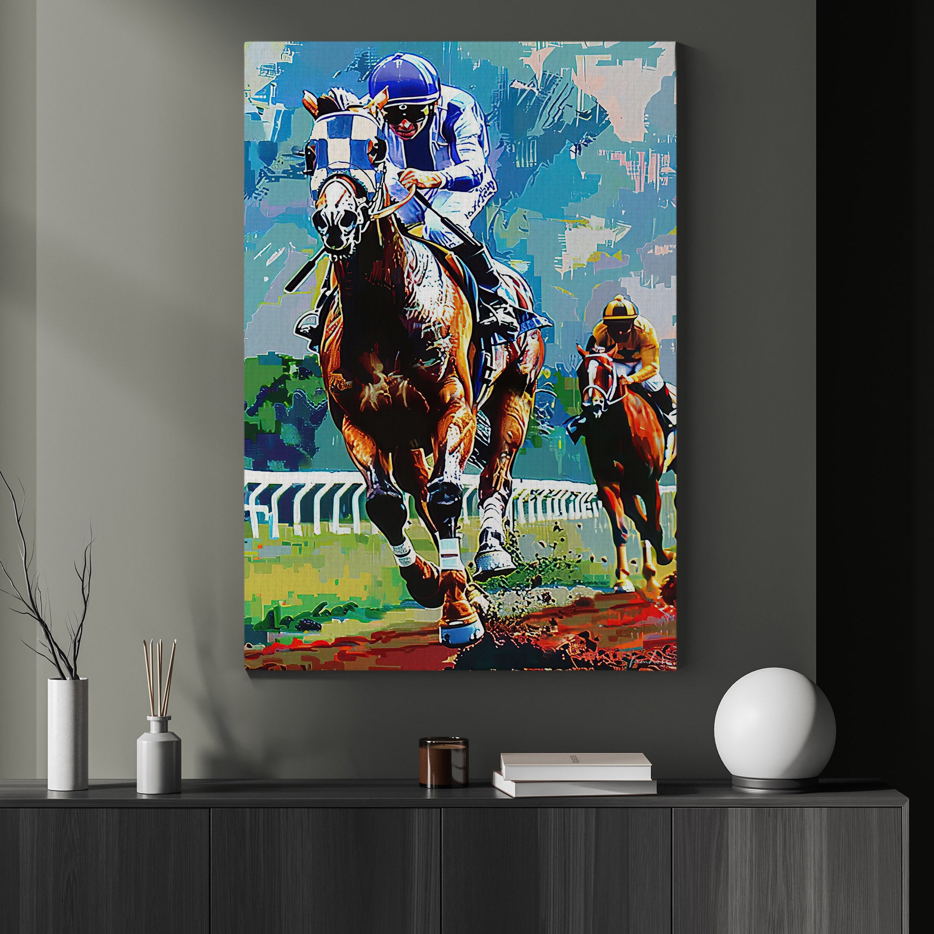Secretariat Canvas Painting, The Rider Of Secretariat, Jockey Wall Art ...