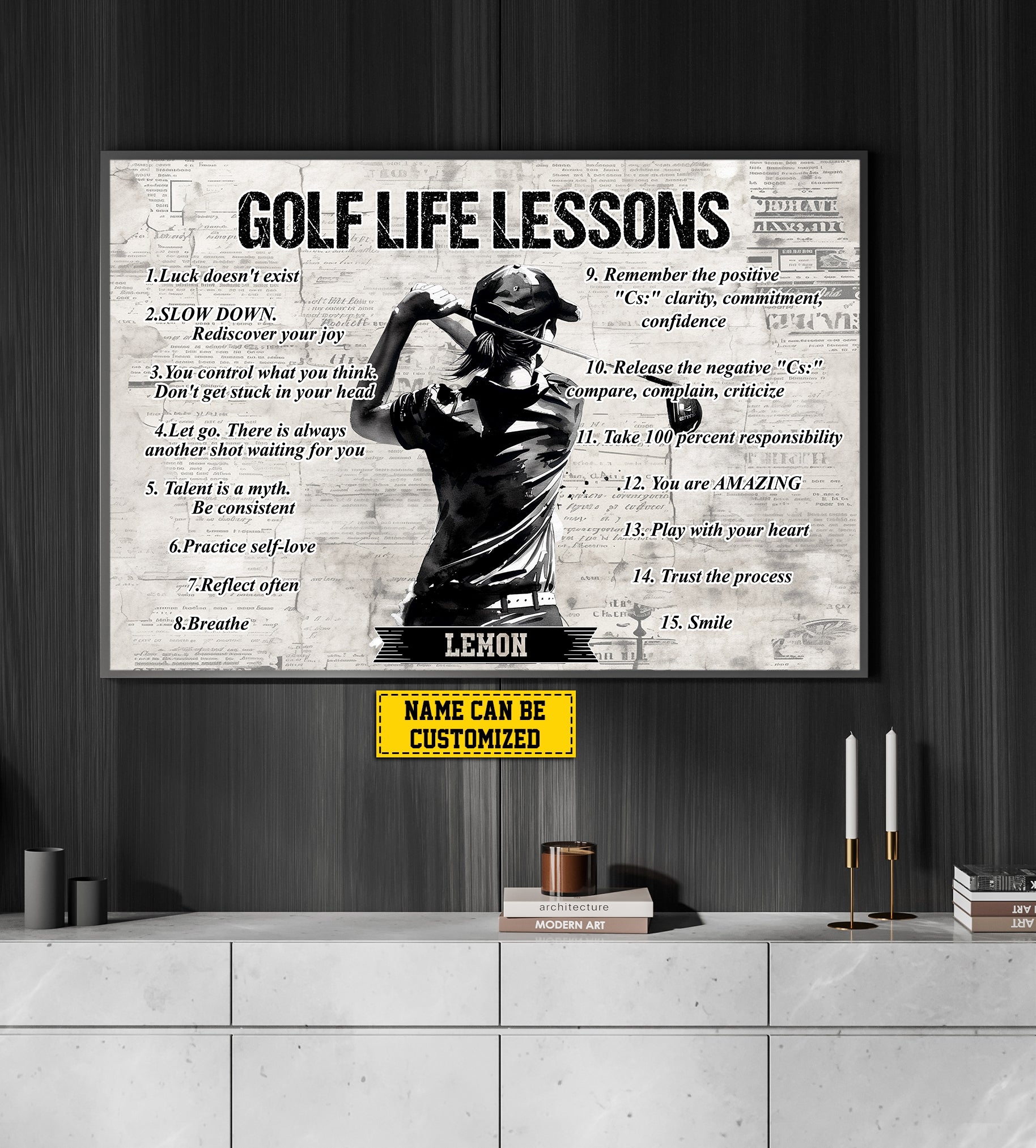 Golf Life Lessons, Personalized Motivational Golf Girl Canvas Painting ...
