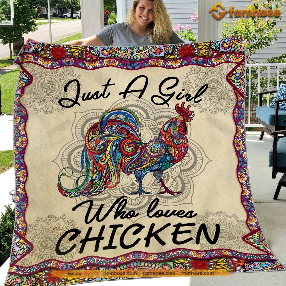 Chicken Blanket, Pattern Just A Girl Who Loves Chickens, Chicken Fleec ...