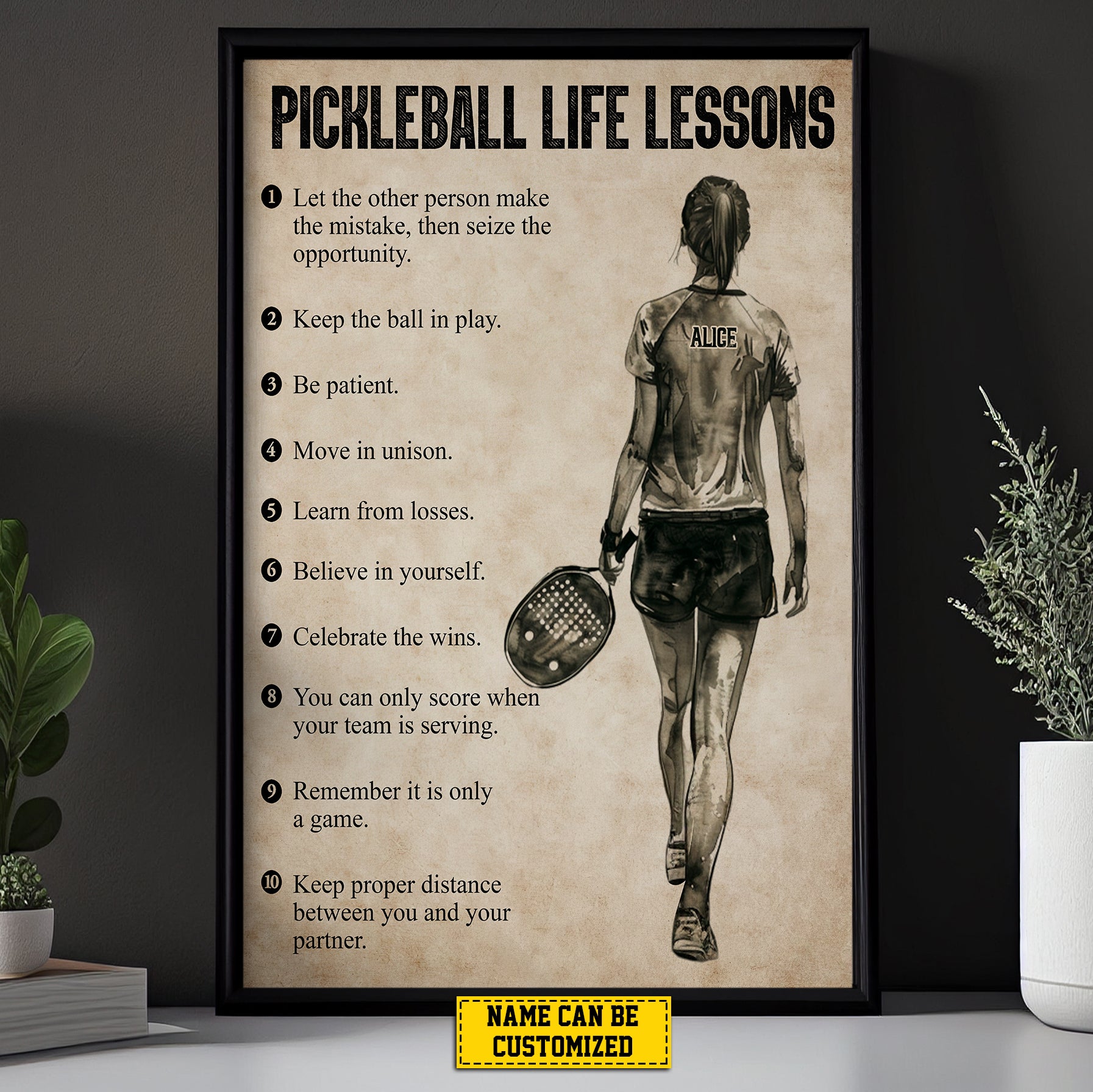 Personalized Pickleball Girl Life Lessons, Motivational Pickleball Can ...
