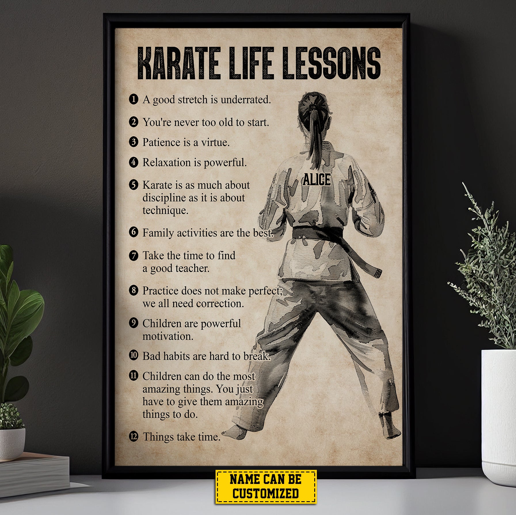 Personalized Karate Girl Life Lessons, Motivational Karate Canvas Pain ...