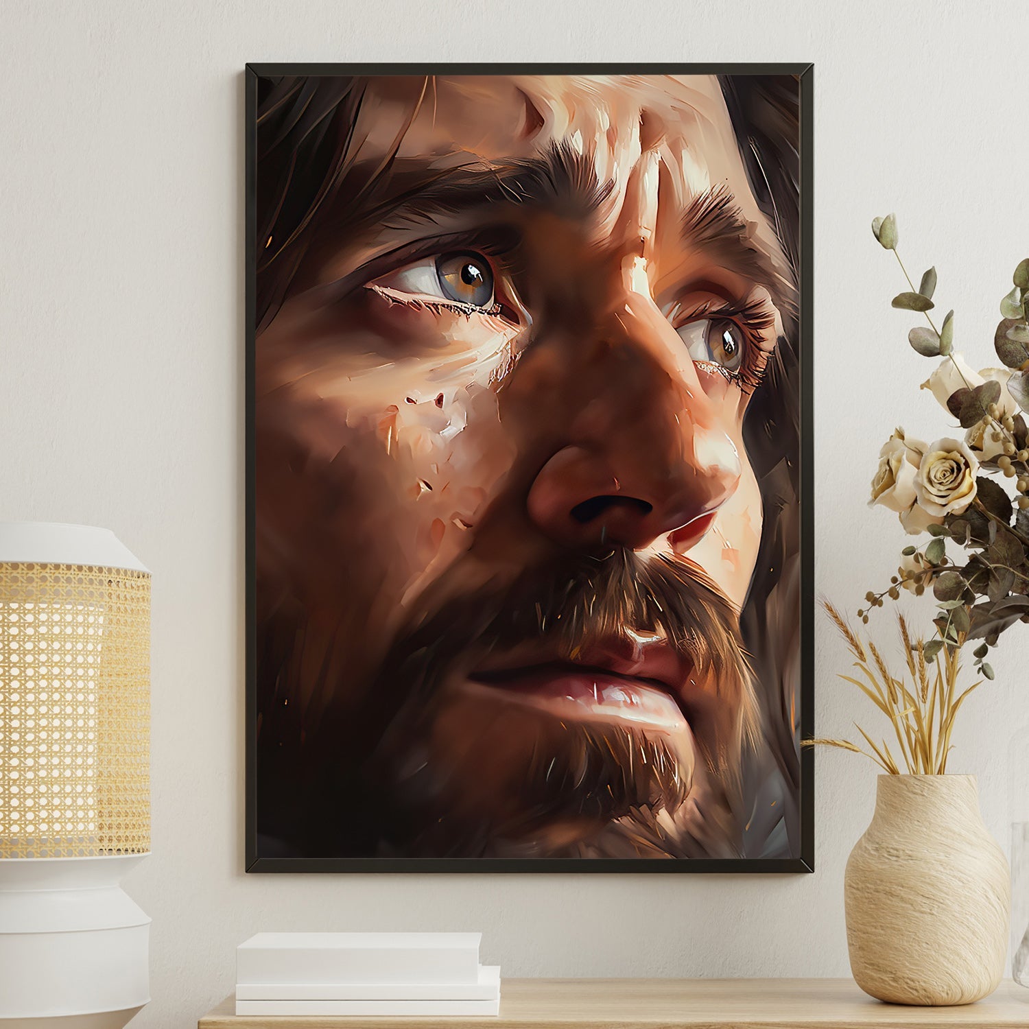 Gaze Of Compassion, Jesus Christian Canvas Painting, Xmas Wall Art Dec ...