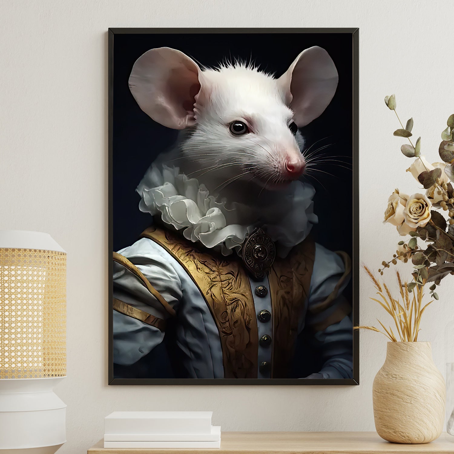 The Noble Mouseketeer, Victorian Mouse Canvas Painting, Mysterical Wal ...