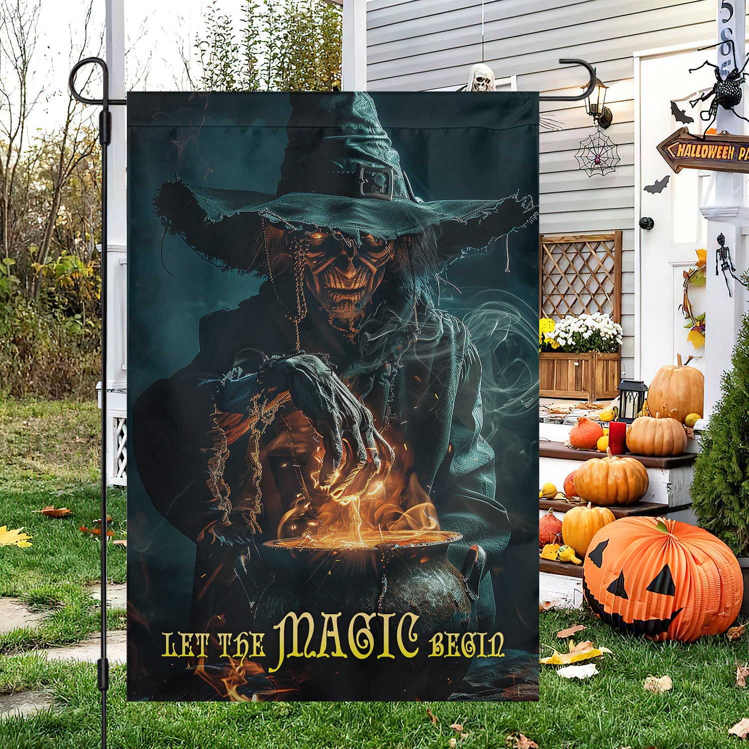 The Witch's Cauldron, Halloween Garden Flag & House Flag, Witch Outdoo ...