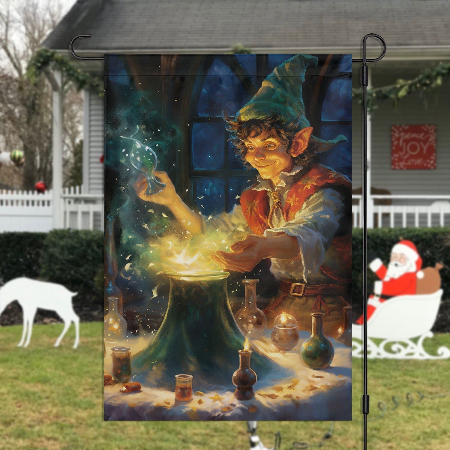 ELF Is Doing Magic, ELF Xmas Brighten Garden Flag & House Flag, Christ ...