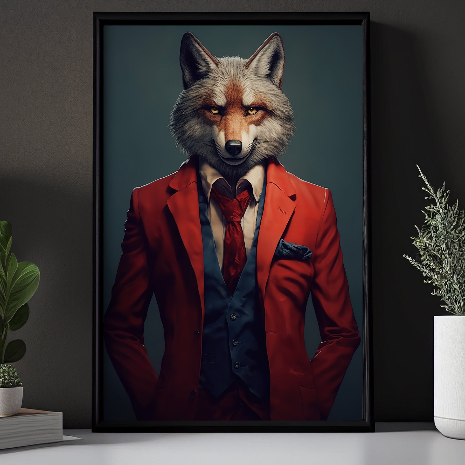 The Fox's Wardrobe, Victorian Fox Canvas Painting, Victorian Animal Wa ...