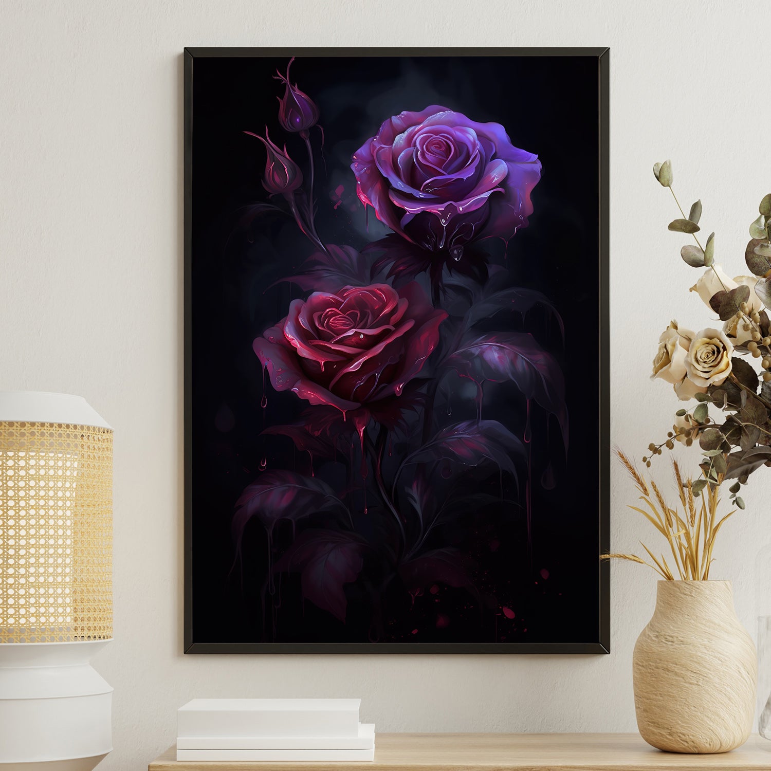 Fossil Roses, Roses Canvas Painting, Flower Wall Art Decor, Mystery Po ...