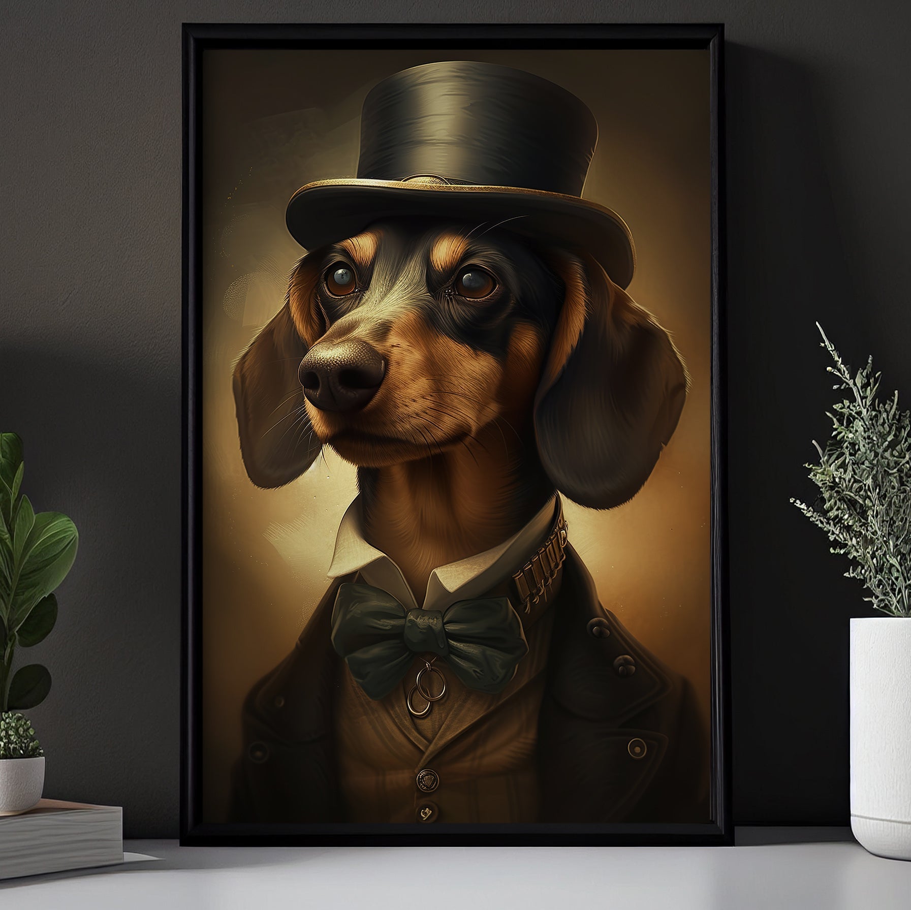 Gentlemen Dachshund In Victorian Style, Victorian Dog Canvas Painting ...