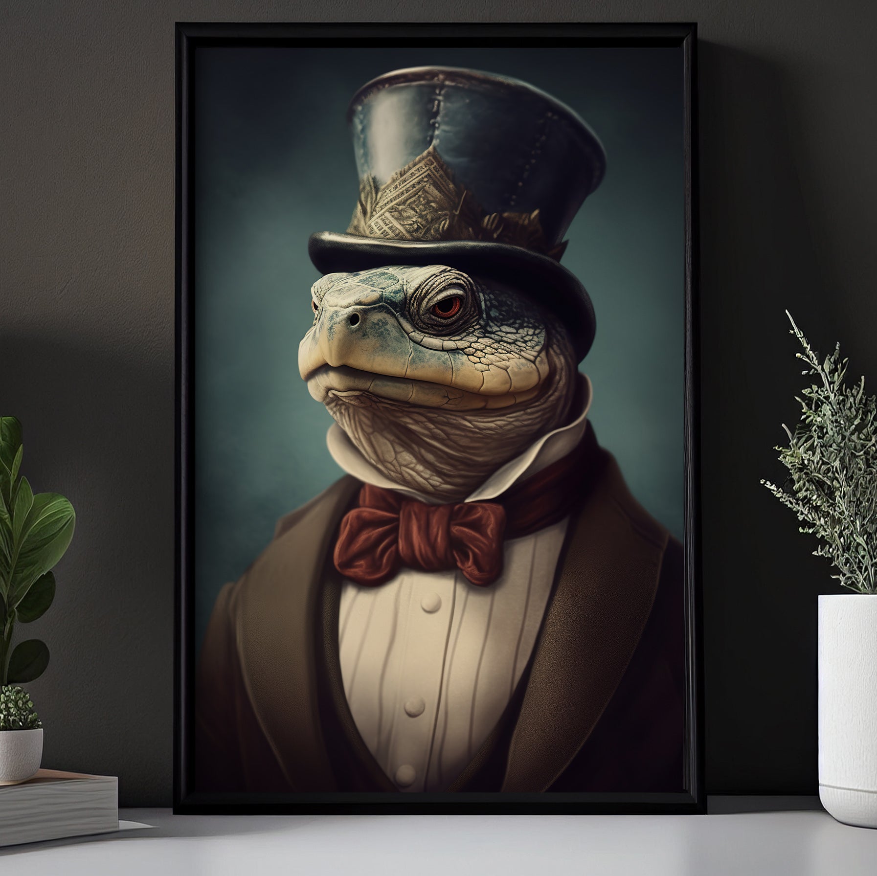 Sea Turtles In Victorian Suit, Victorian Sea Turtle Canvas Painting, V ...