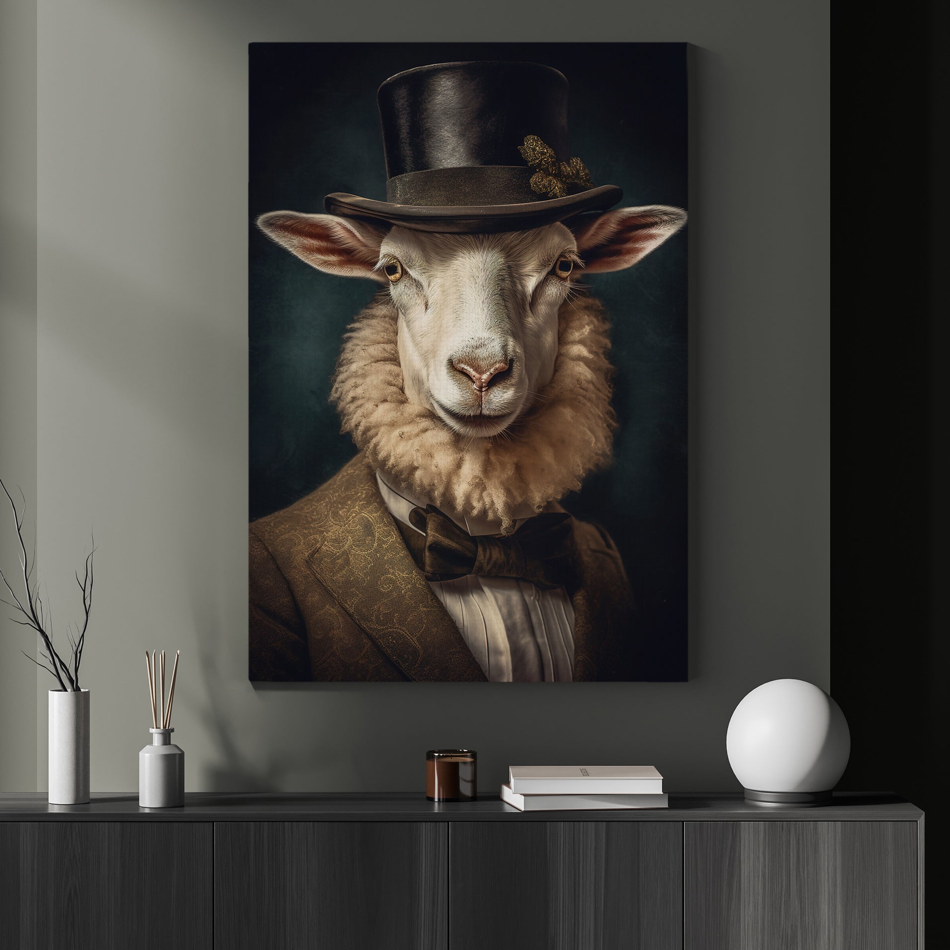 Goat In Victorian Suit, Victorian Goat Canvas Painting, Victorian Anim ...