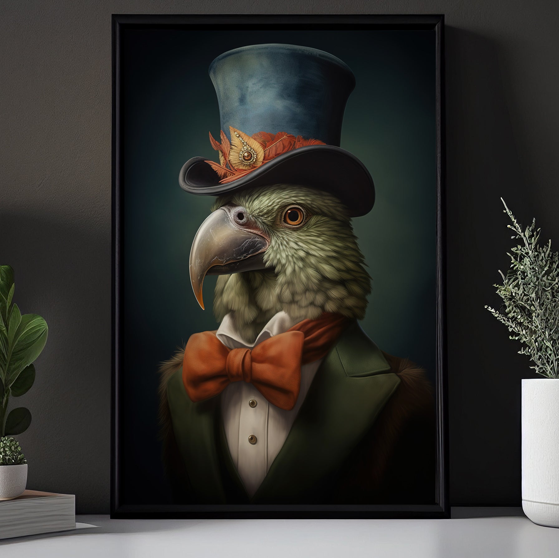 Parrots In Victorian Suit, Victorian Parrots Canvas Painting, Victoria ...