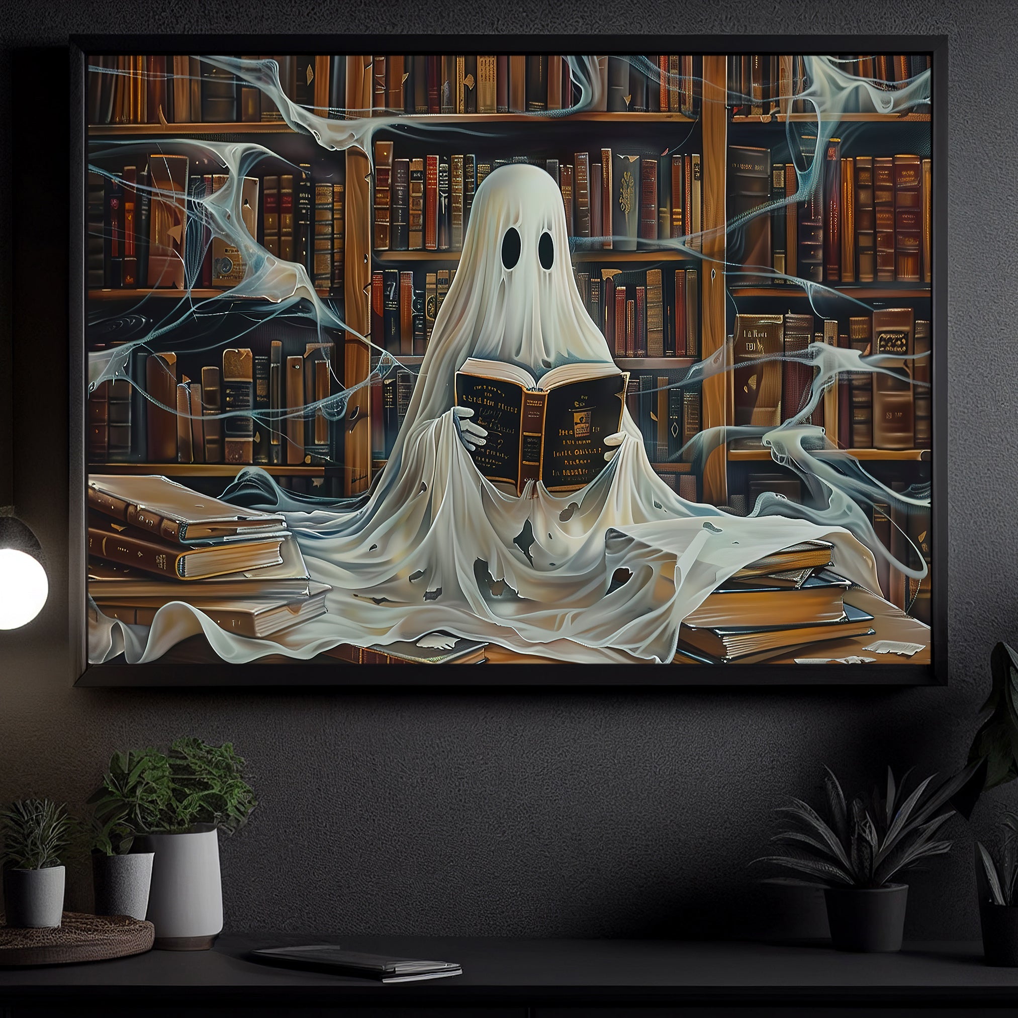 Spectral Study, Ghost Canvas Painting, Spooky Season Wall Art Decor, H ...