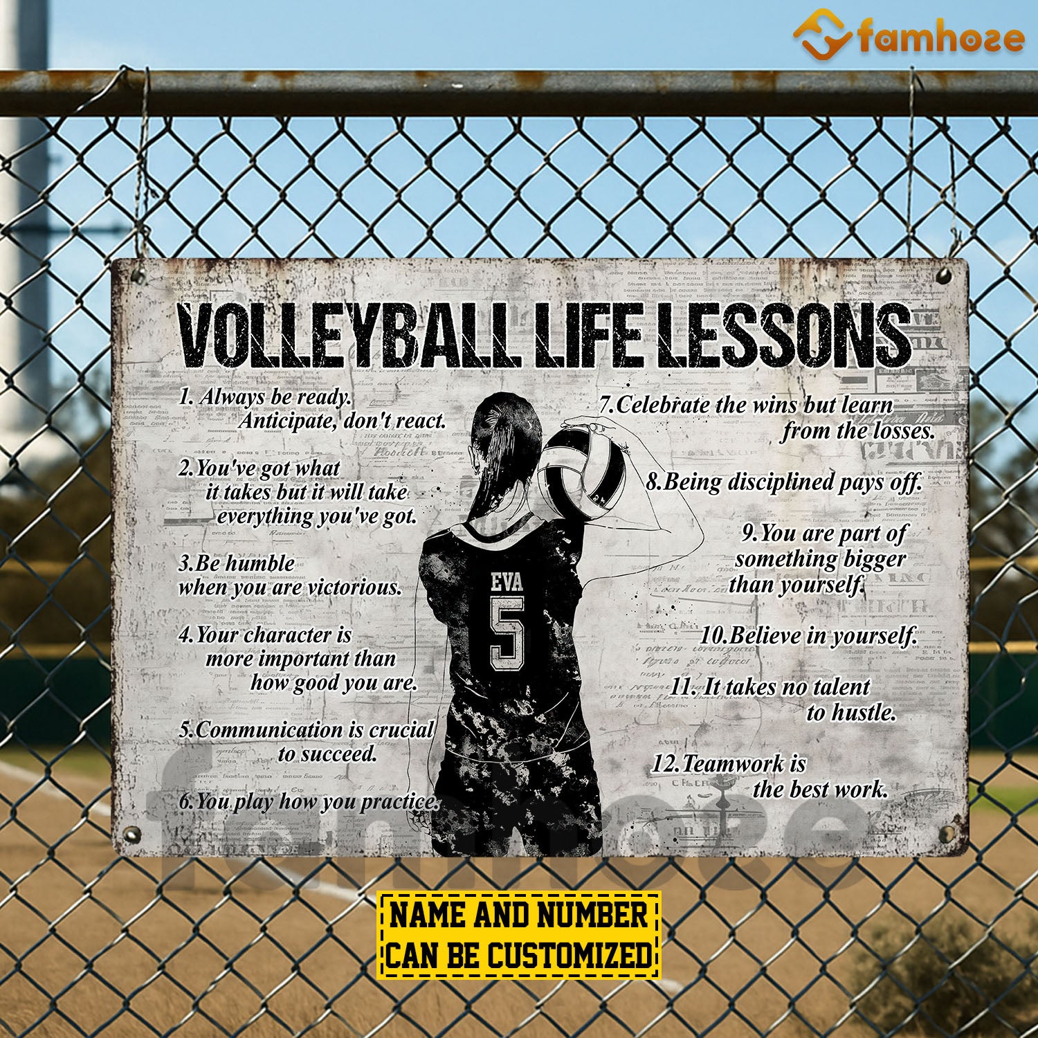 Personalized Volleyball Woman Metal Sign, Inspirational Volleyball Lif ...