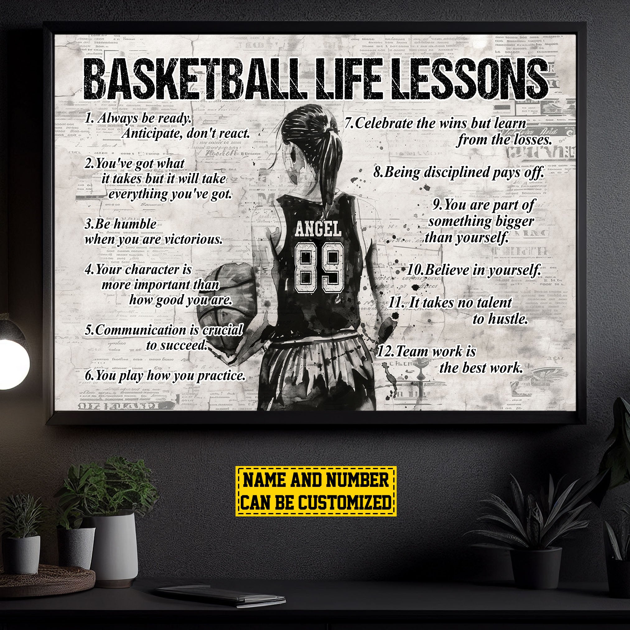 Basketball Life Lessons, Personalized Motivational Basketball Girl Can ...
