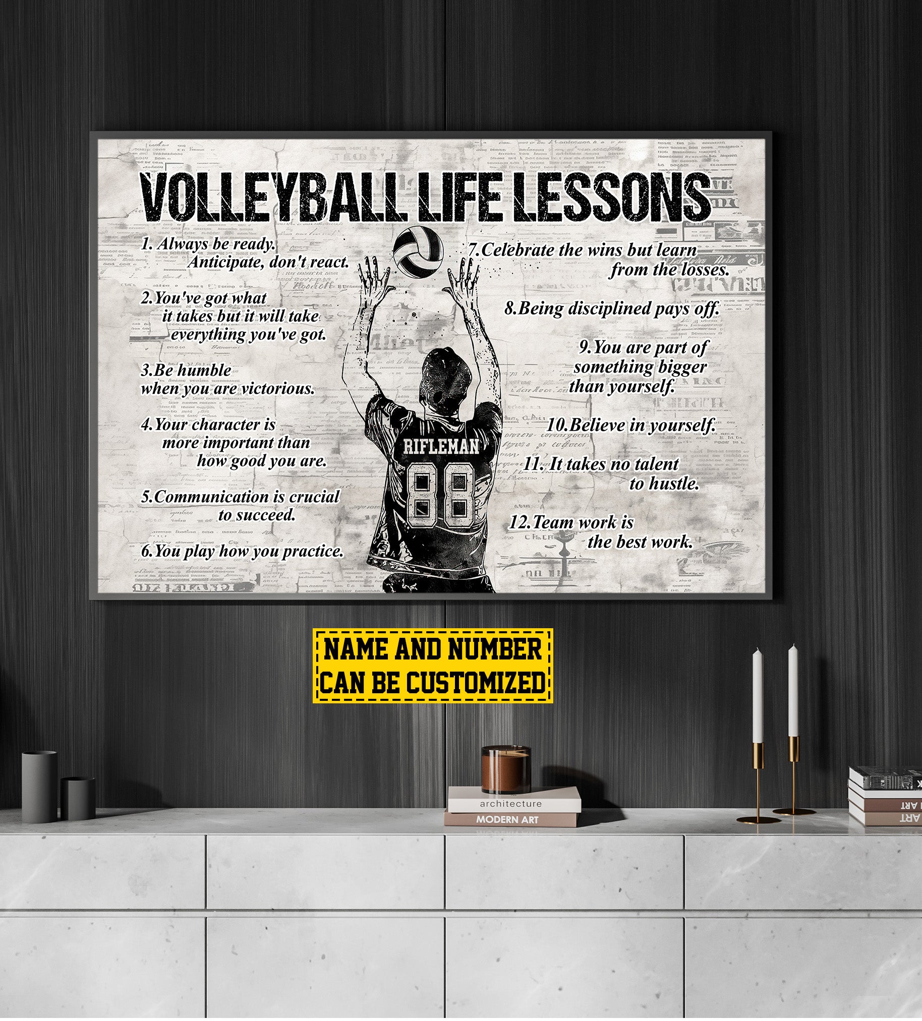 Personalized Motivational Volleyball Boys Canvas Painting, Volleyball ...