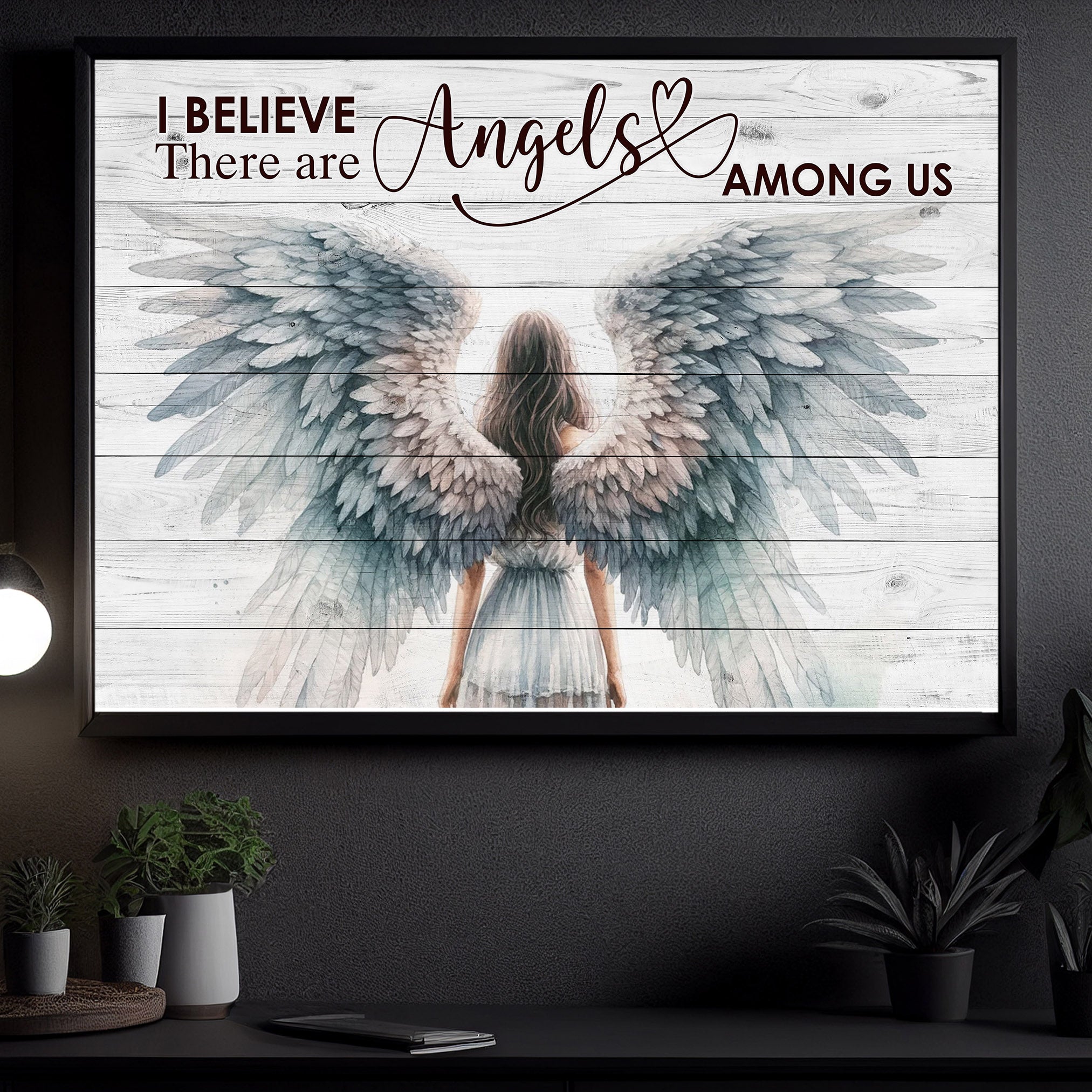I Believe Angels, Motivational Canvas Painting, Inspirational Quotes W ...