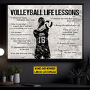 Volleyball Life Lessons, Personalized Motivational Volleyball Canvas P ...