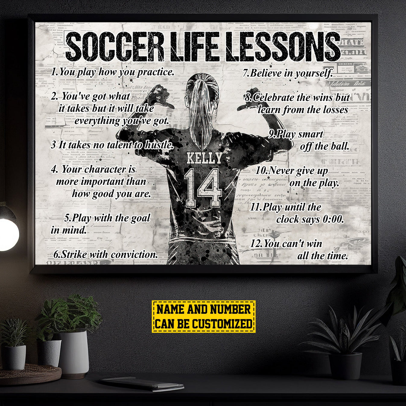 Soccer Life Lessons, Personalized Motivational Soccer Canvas Painting ...
