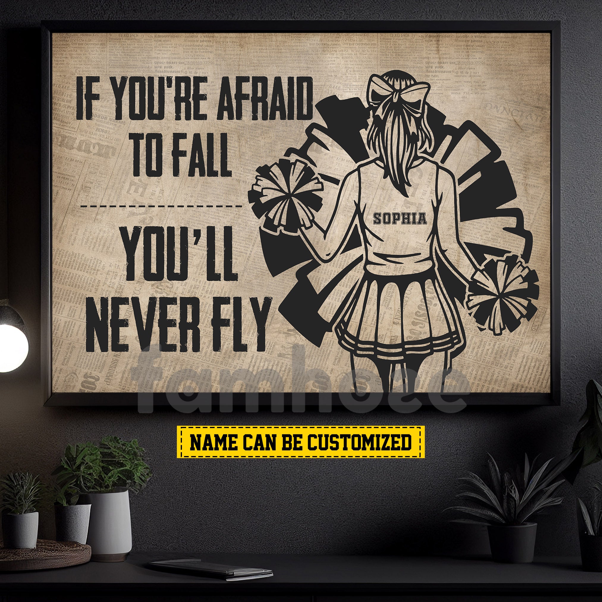 Motivational Personalized Cheerleading Girl Canvas Painting, If You're ...