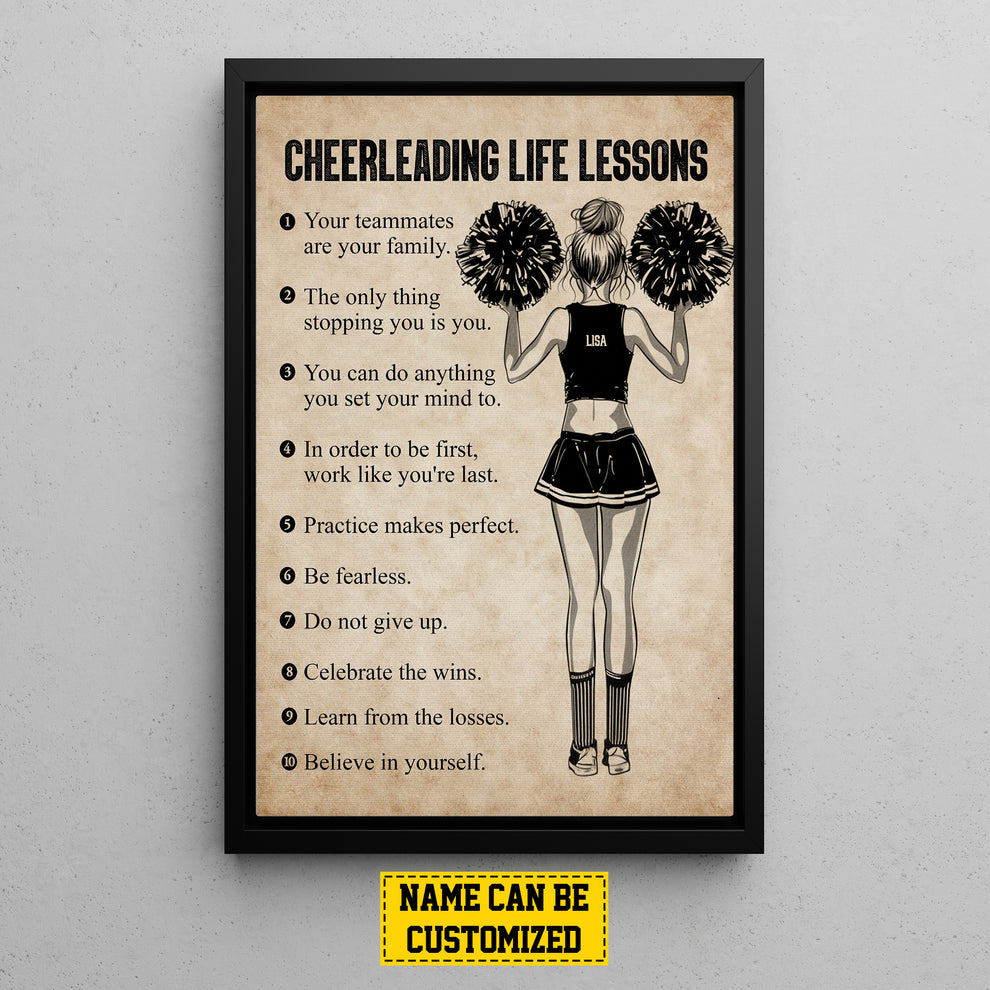 Cheerleading Life Lessons, Personalized Motivational Cheerleading Canv ...