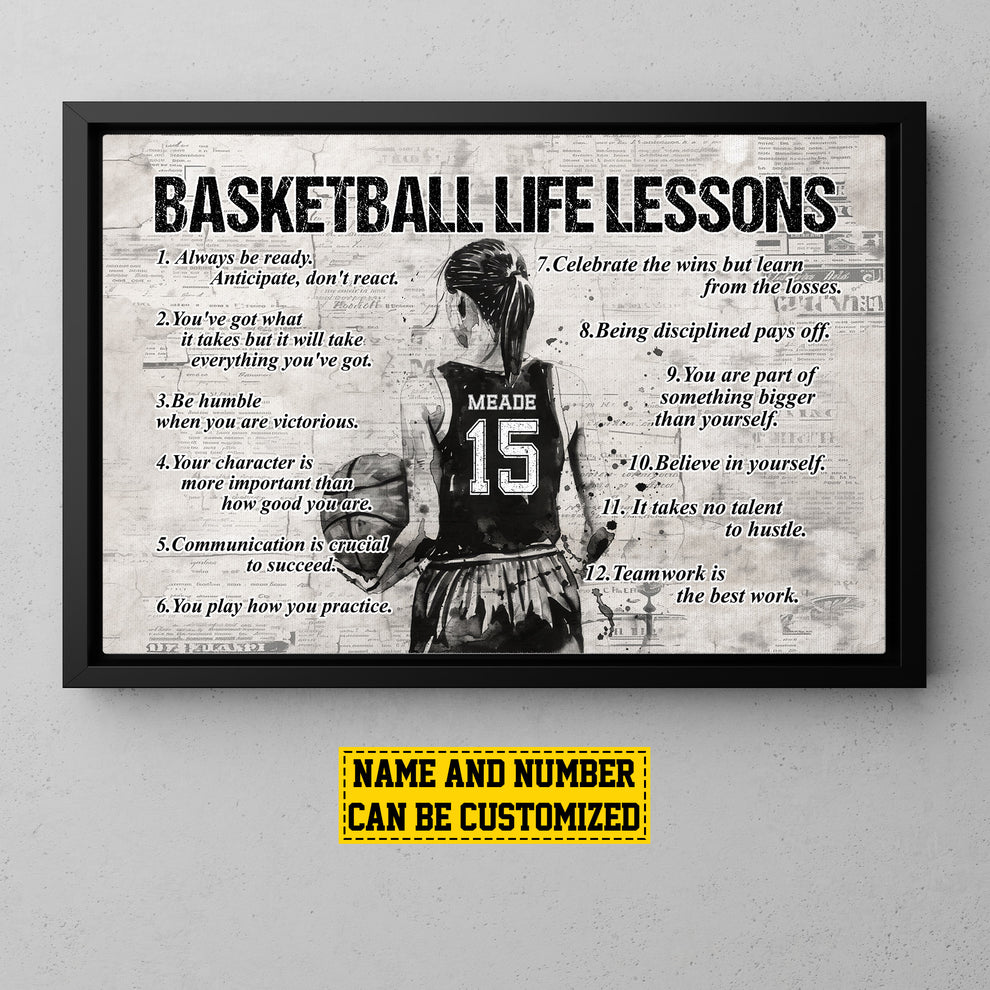 Basketball Life Lessons, Personalized Motivational Basketball Girl Can ...