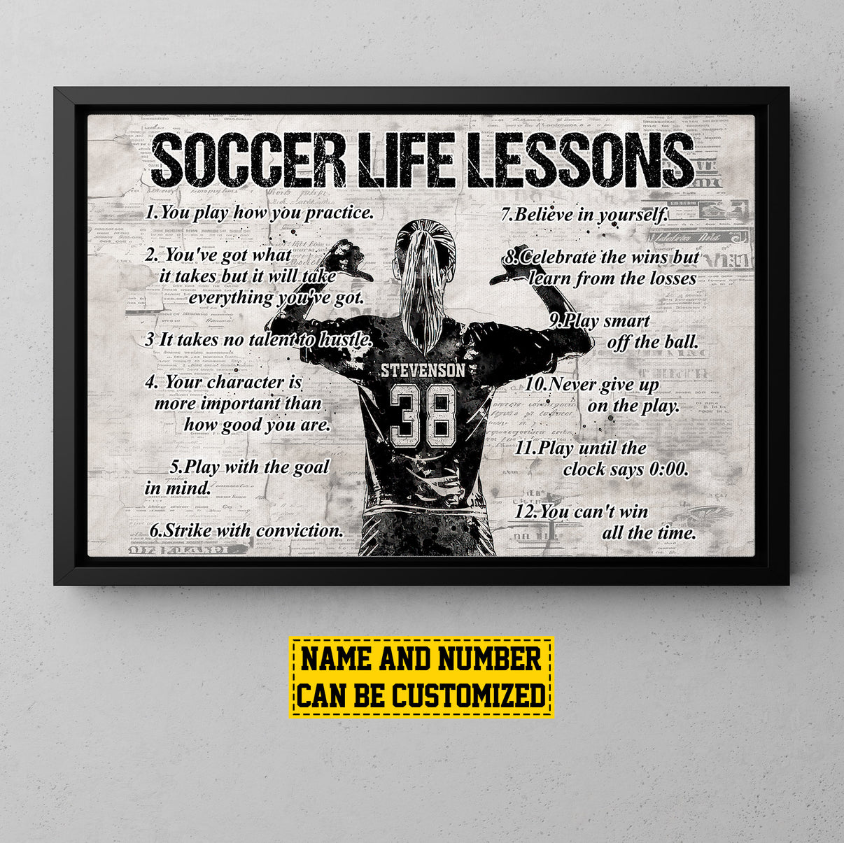 Soccer Life Lessons, Personalized Motivational Soccer Canvas Painting ...