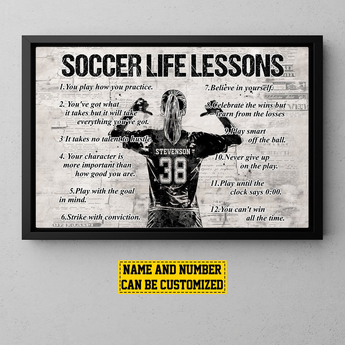 Soccer Life Lessons, Personalized Motivational Soccer Canvas Painting ...