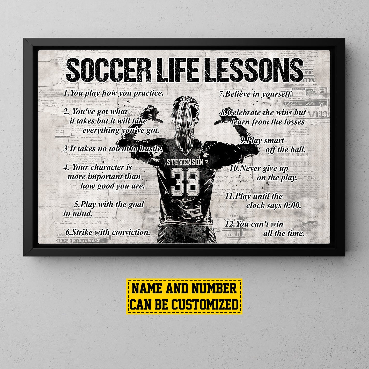 Soccer Life Lessons, Personalized Motivational Soccer Canvas Painting ...